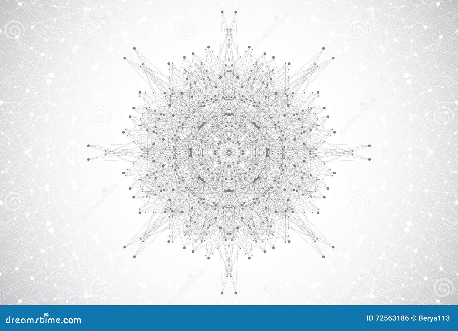 Geometric Abstract Mandala with Connected Line and Dots. Graphic ...