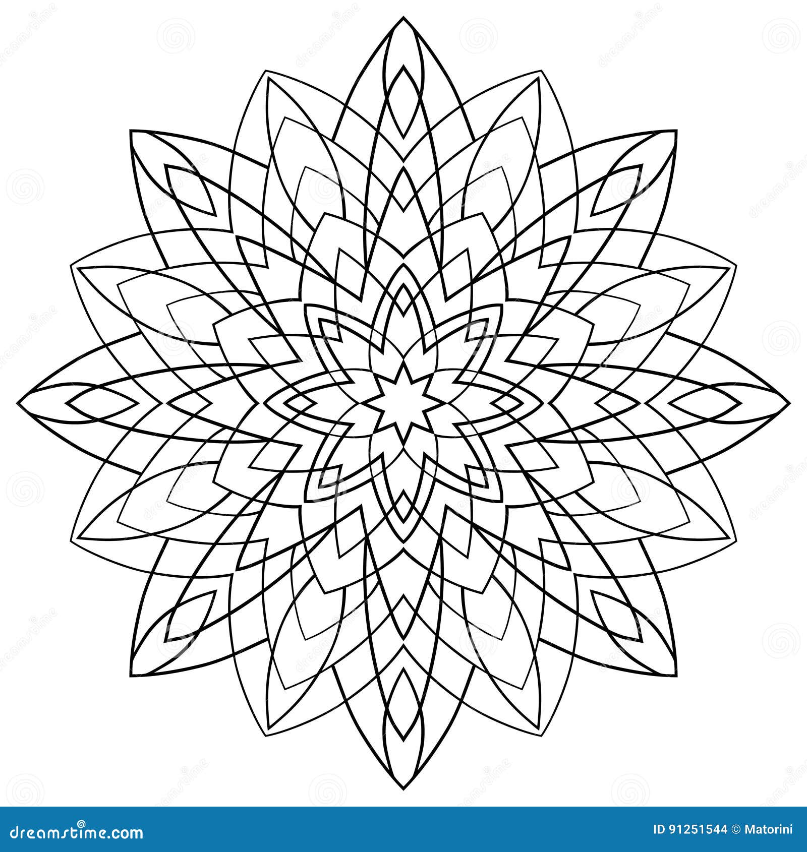 Geometric Abstract Mandala. Stock Vector - Illustration of book ...