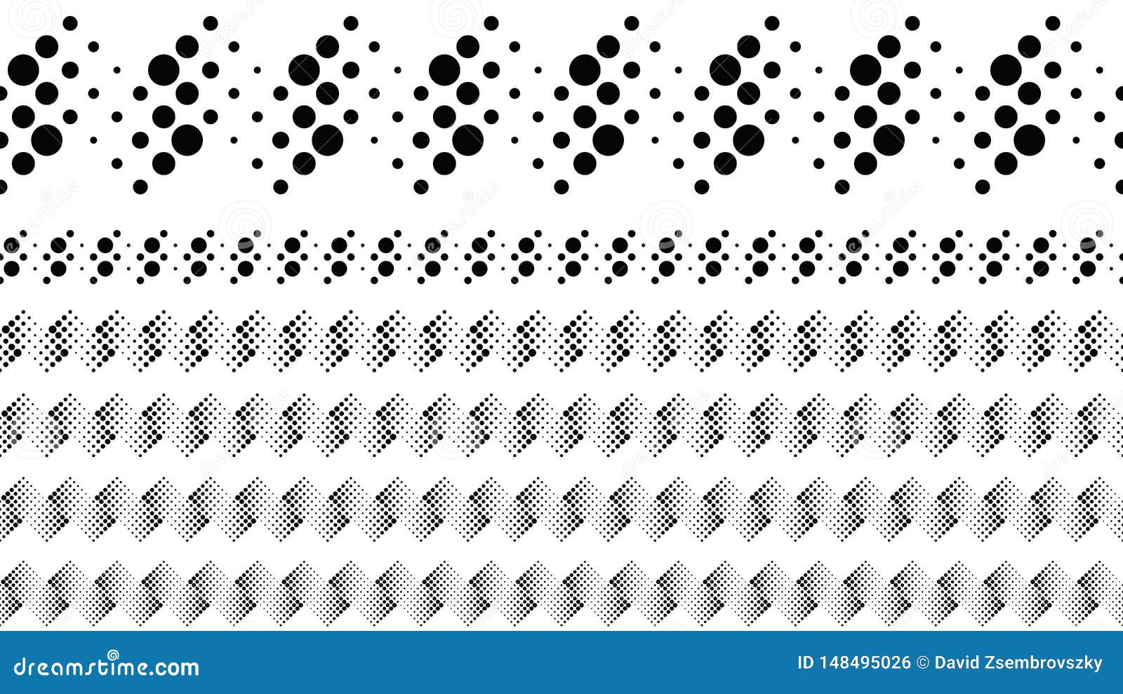 Geometric Abstract Monochrome Dot Pattern Page Divider Set Stock Vector ...