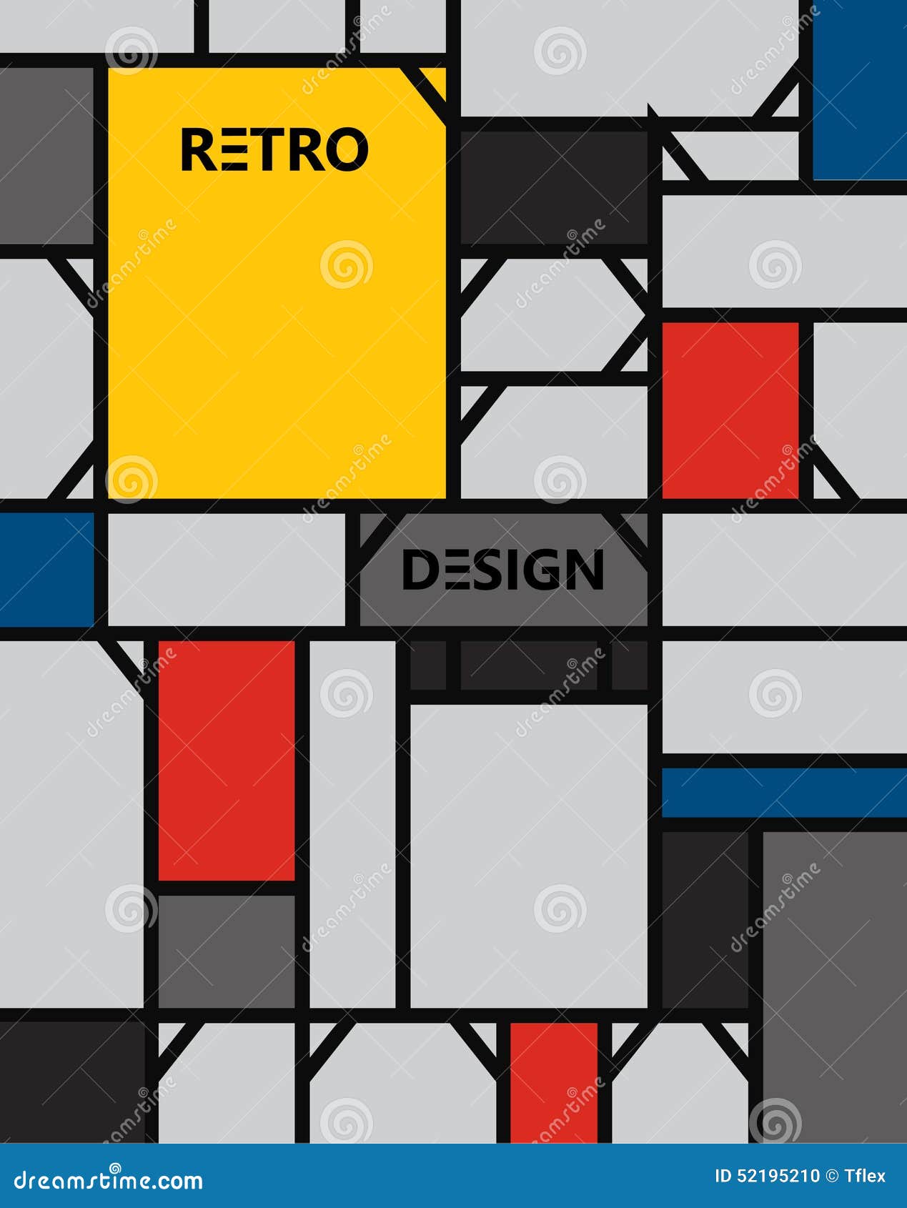 Geometric Abstract Pattern De Stijl Art Stock Vector - Illustration of ...