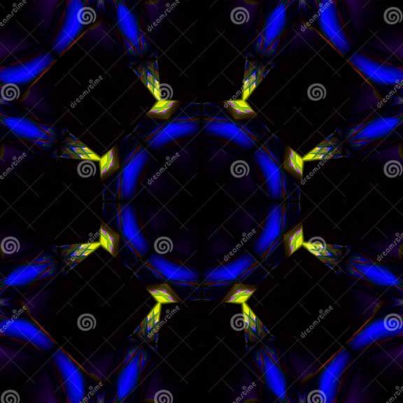 Geometric Abstract Pattern Glowing Figures on a Black Background ...
