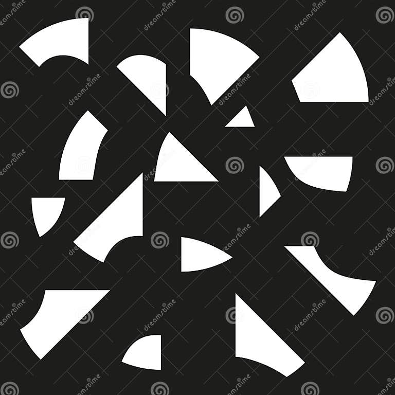 Geometric Abstract Pattern Icon. Fragmented Shapes Design. Black and ...