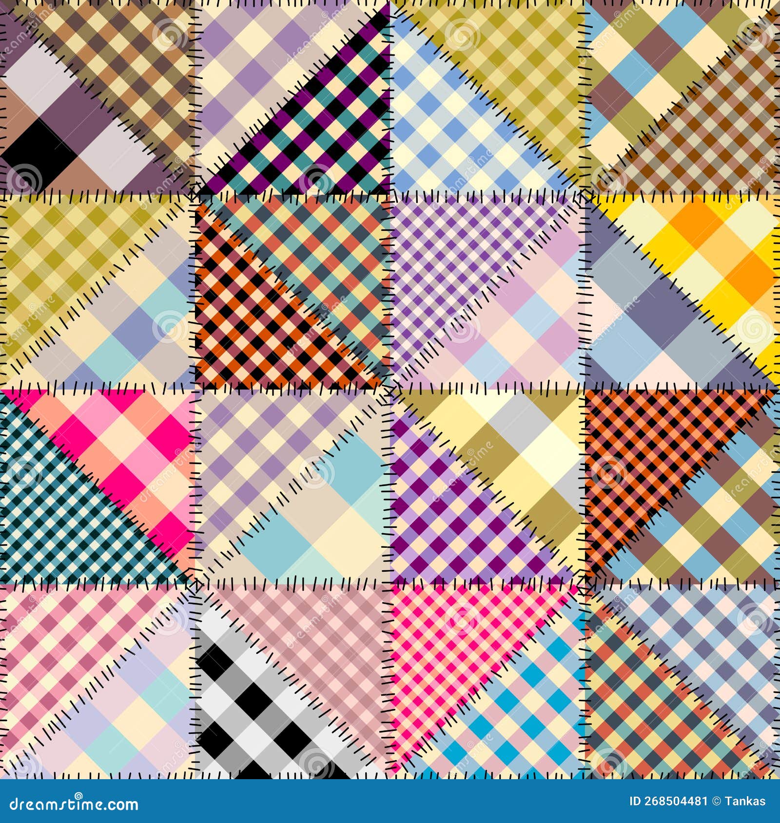 Geometric Abstract Pattern. Intersection Patchwork Plaid Style Stock Vector - Illustration of ...