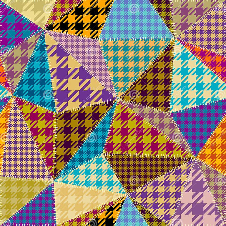 Geometric Abstract Pattern. Intersection Patchwork Plaid Style Stock Illustration - Illustration ...