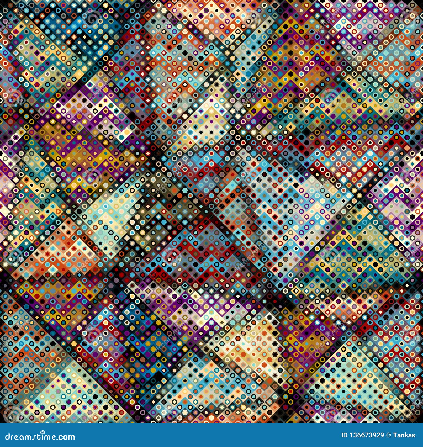 Geometric Abstract Pattern. Polka Dot Pattern on Low Poly Background ...