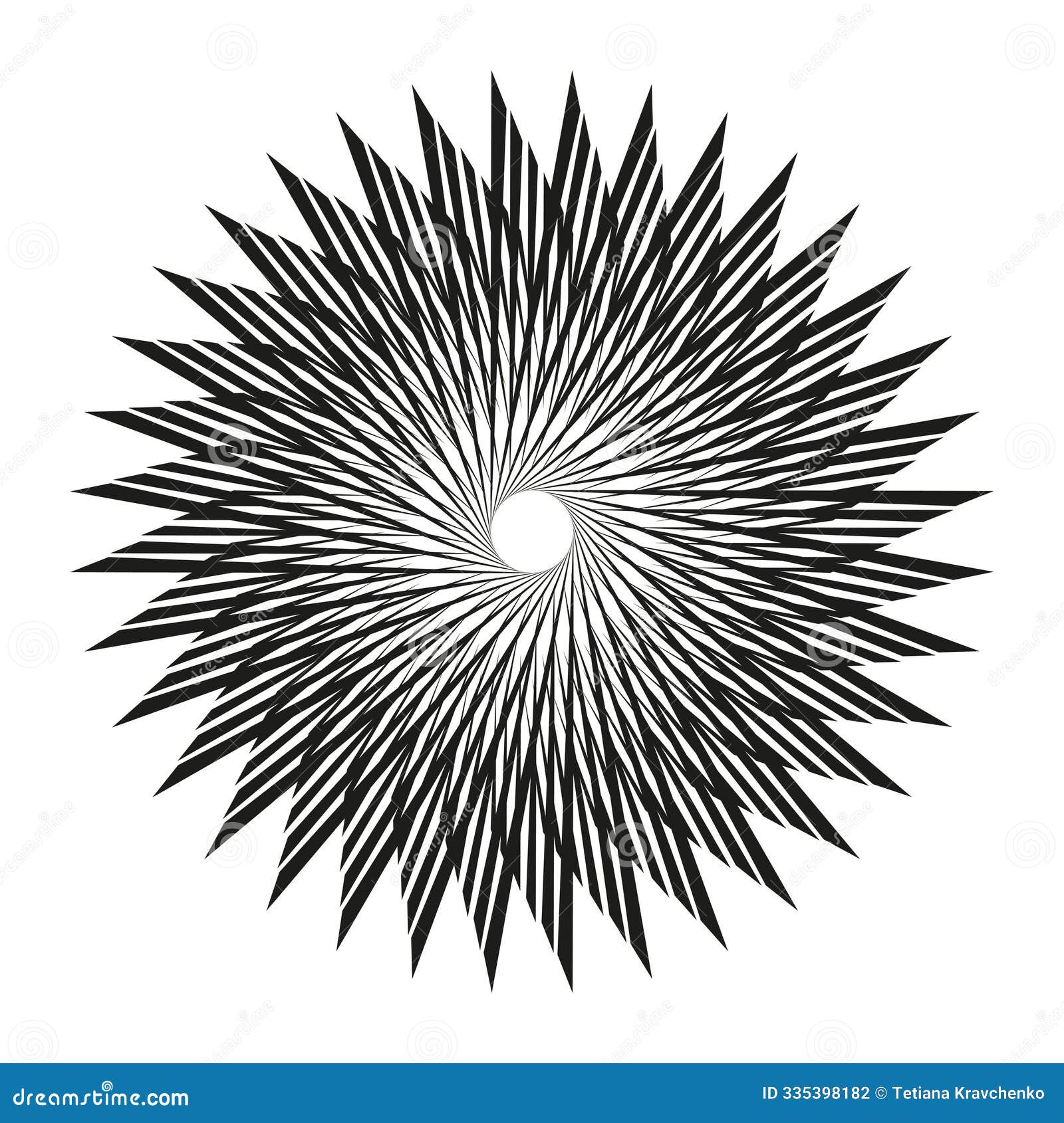 Geometric Abstract Pattern. Sharp Black Radial Lines. Hypnotic Spiral ...