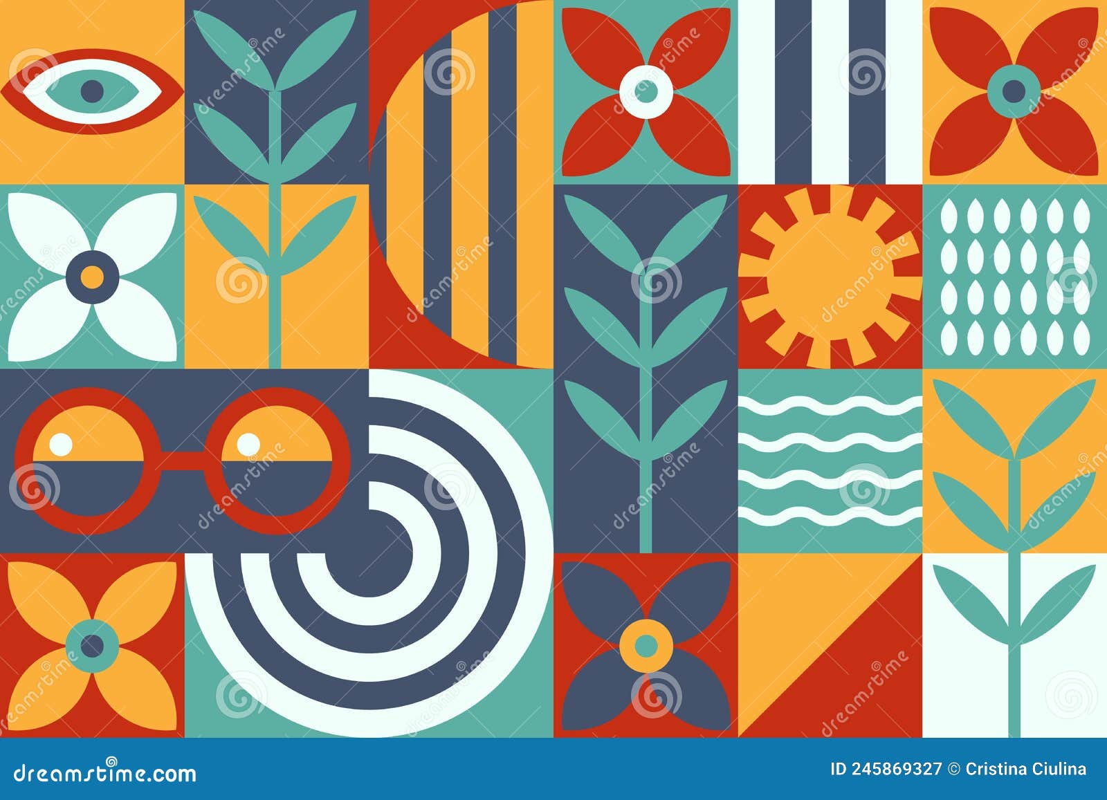 Geometrical Summer Abstract Pattern Stock Vector - Illustration of ...