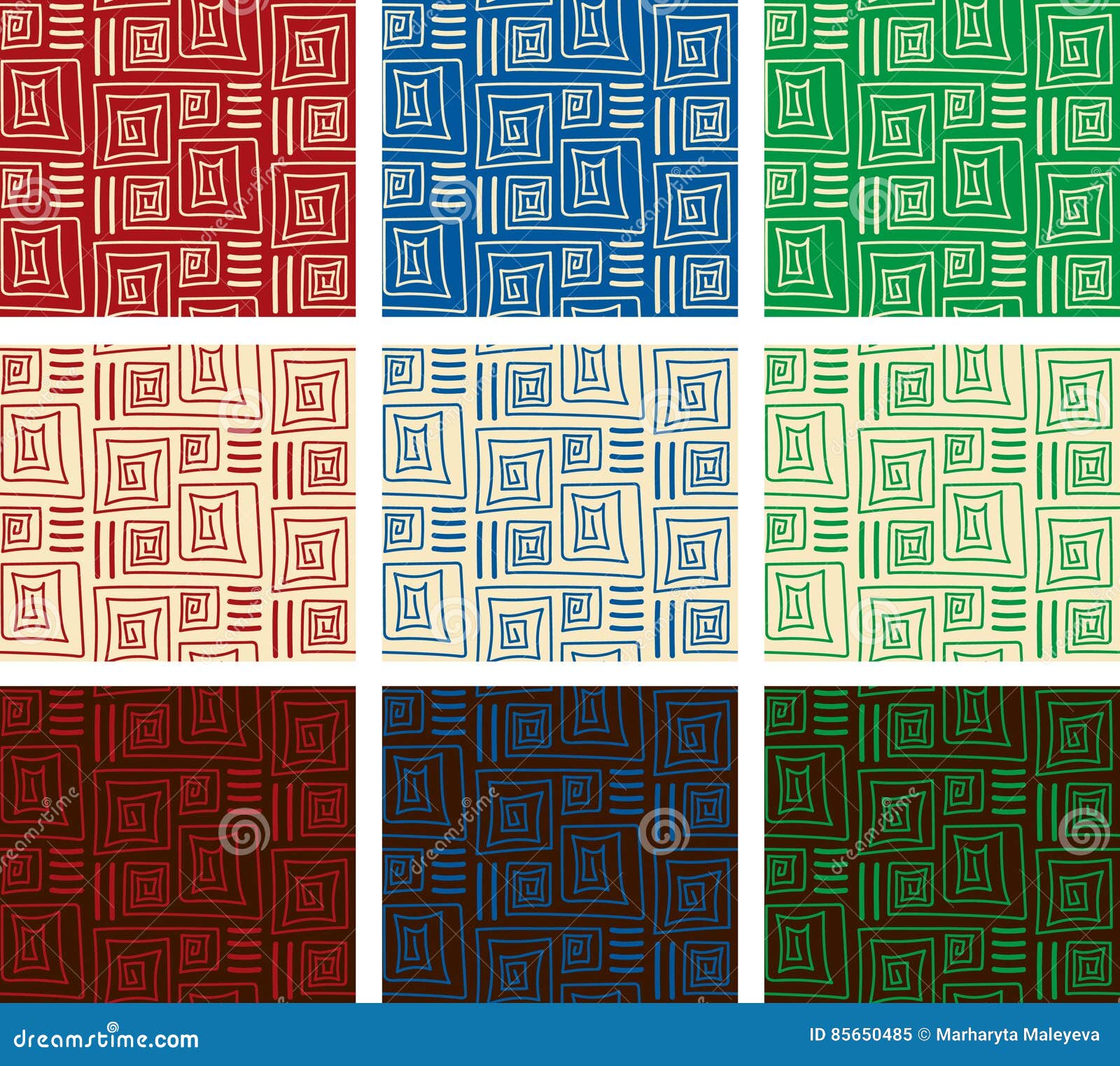 9 Geometric Abstract Patterns Stock Illustration - Illustration of ...