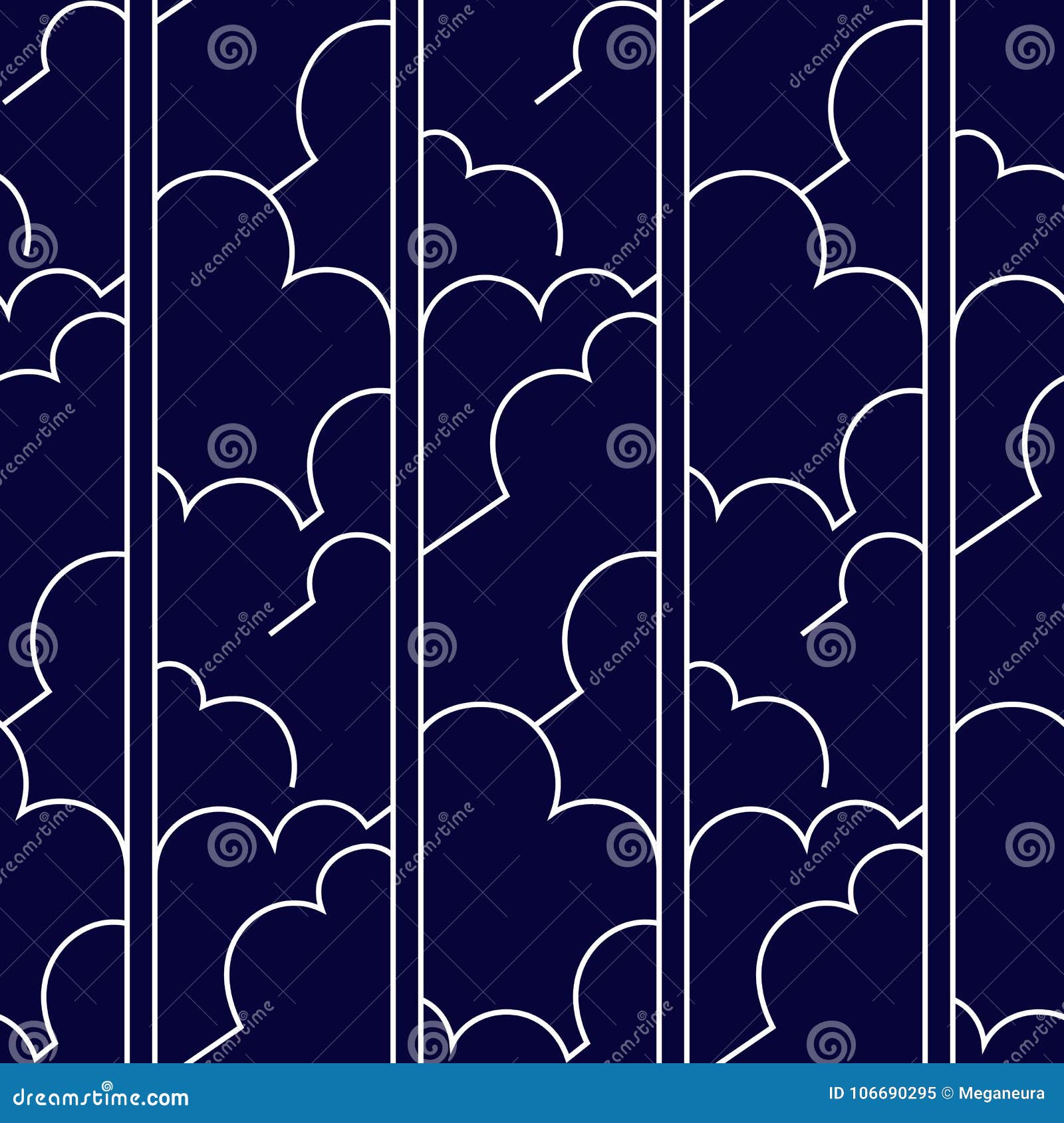 Geometric Abstract Seamless Pattern Clouds Sky. Linear Motif Stock ...