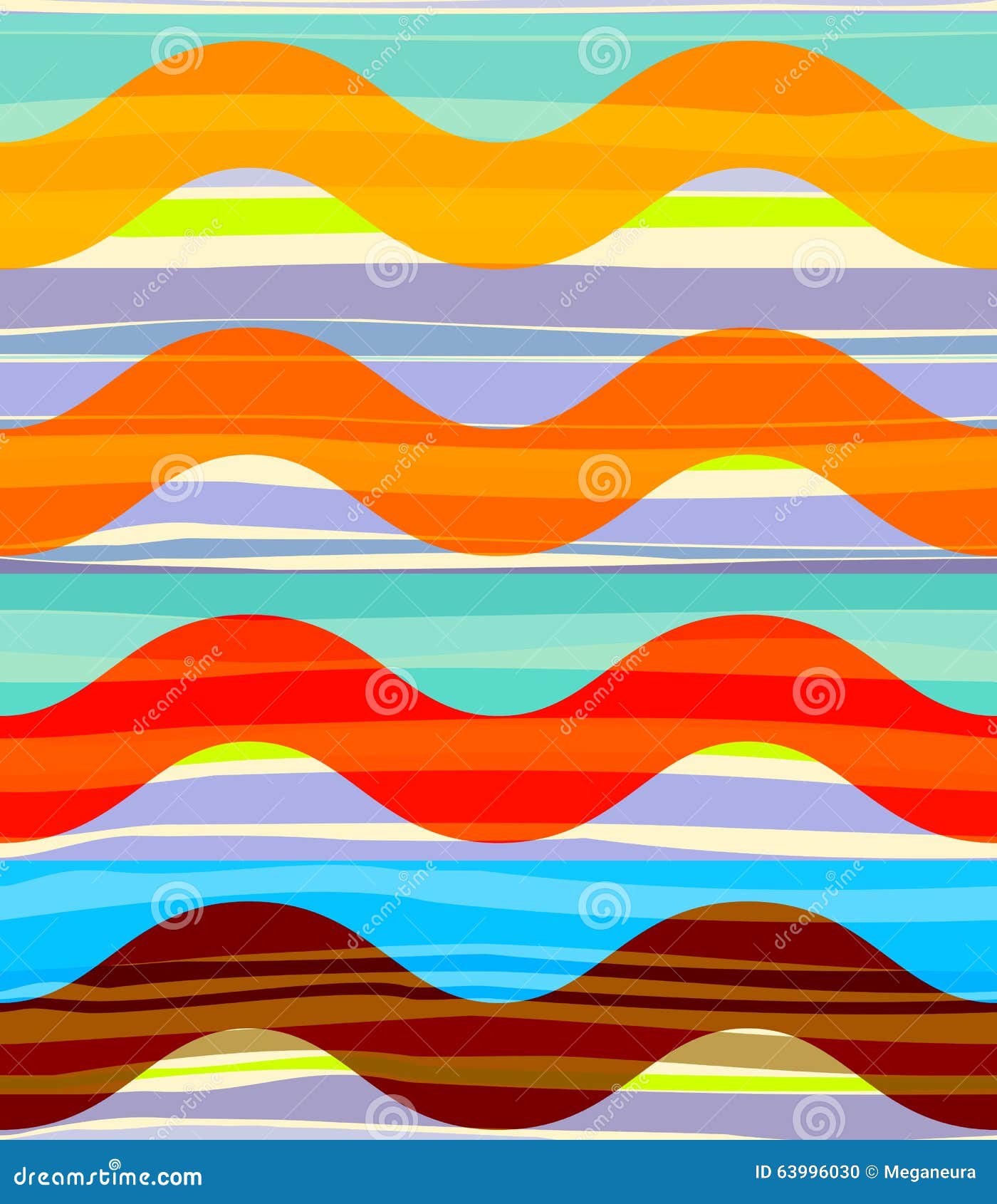 Geometric Abstract Seamless Pattern. Wavy Motif Stock Vector ...