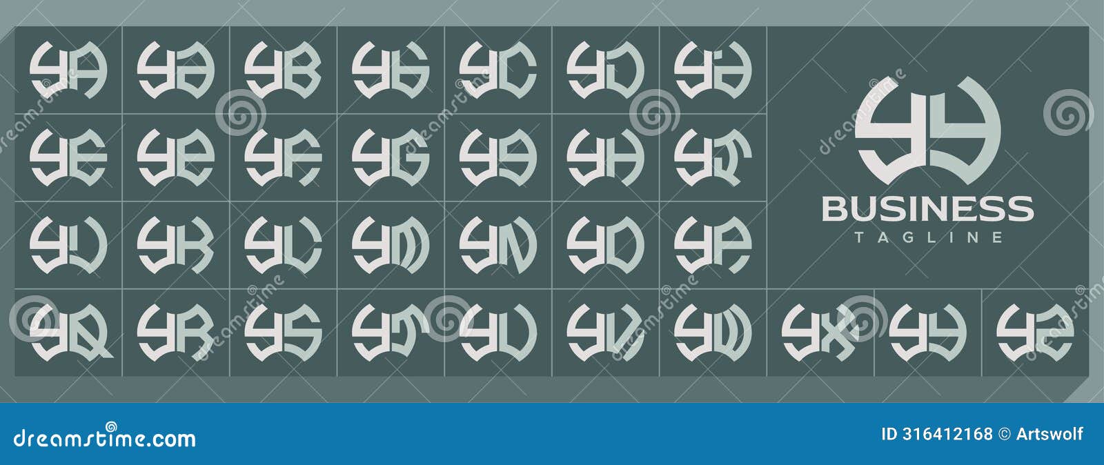 Geometric Abstract Shape Letter Y YY Logo Vector Set Stock Vector ...