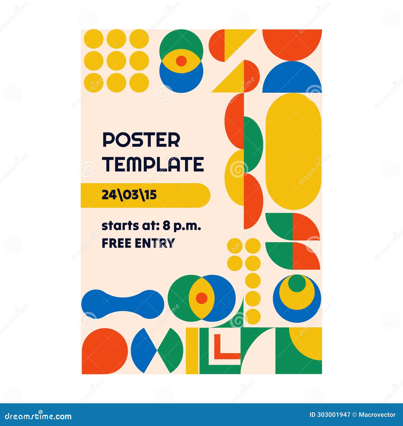 Geometric Abstract Shapes Poster Stock Illustration - Illustration of ...