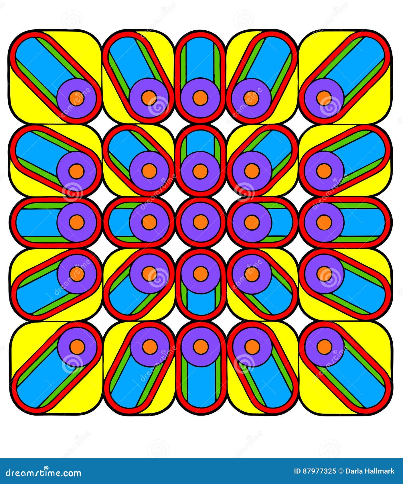 Geometric Abstract Square with Circles Stock Vector - Illustration of ...