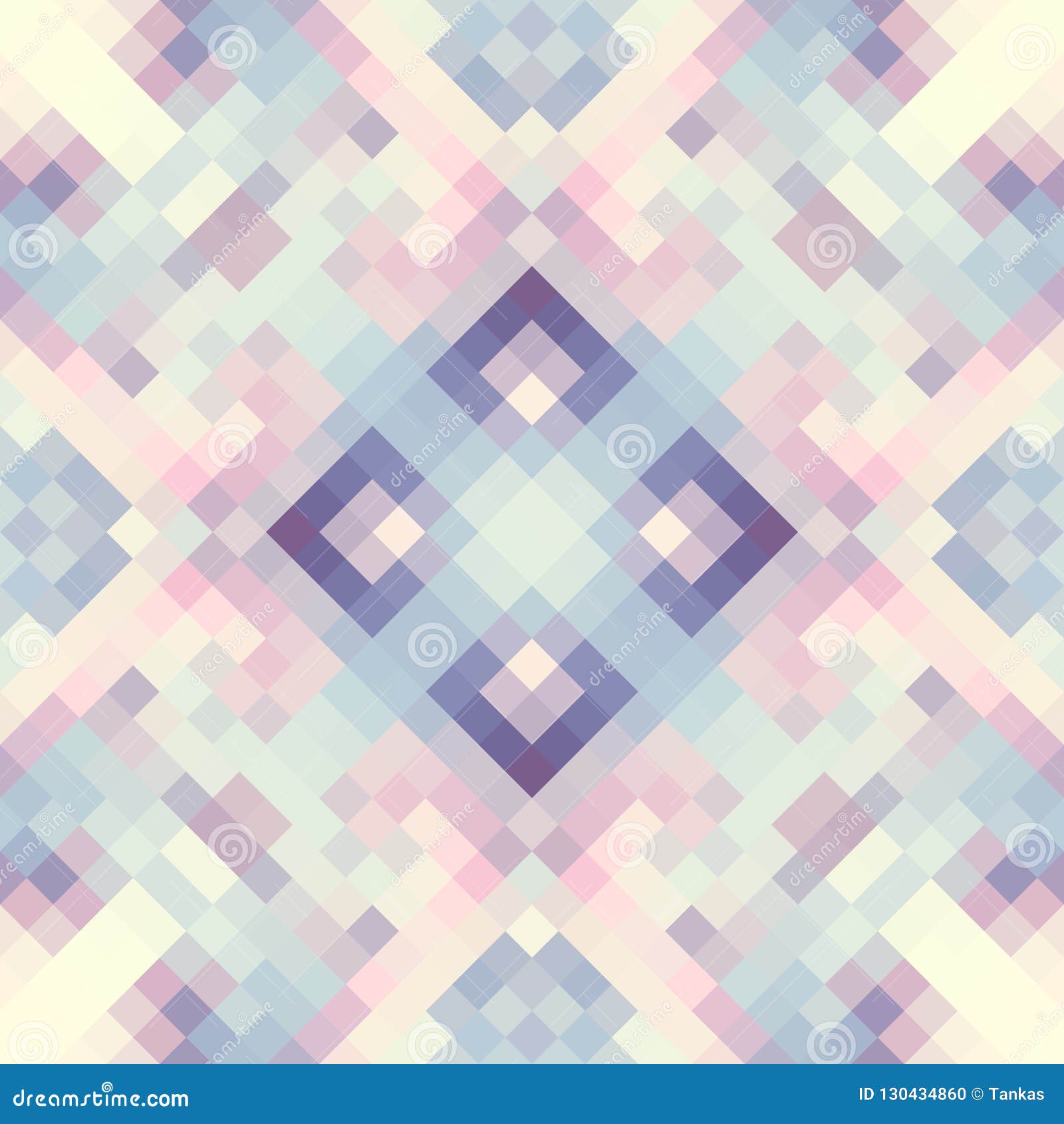 Geometric Abstract Symmetric Pattern in Pixel Art Style. Stock Vector ...