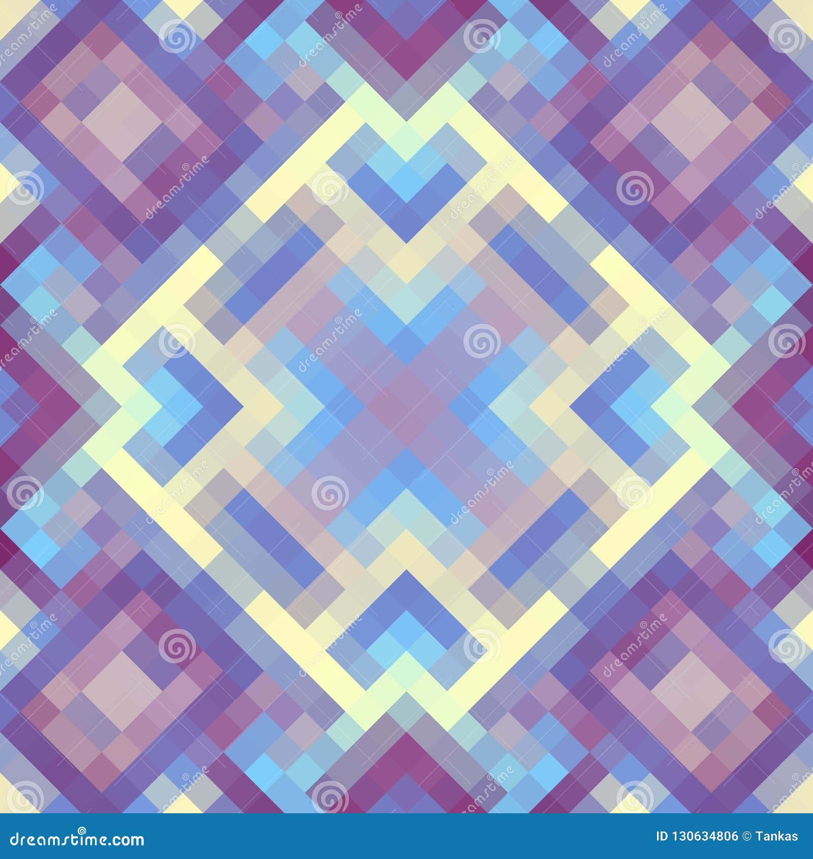 Geometric Abstract Symmetric Pattern in Pixel Art Style. Stock Vector ...