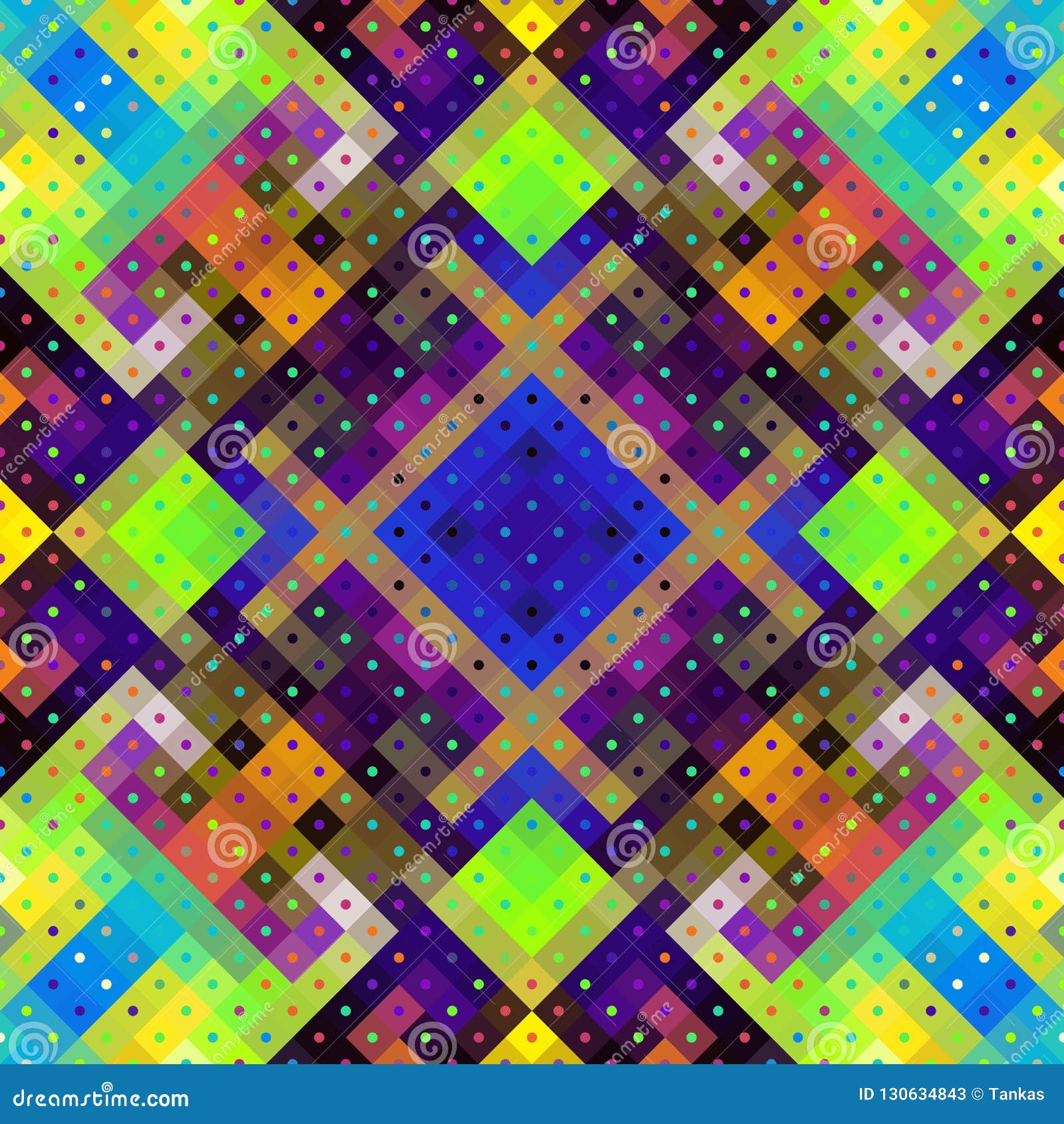 Geometric Abstract Symmetric Pattern in Pixel Art Style. Stock Vector ...