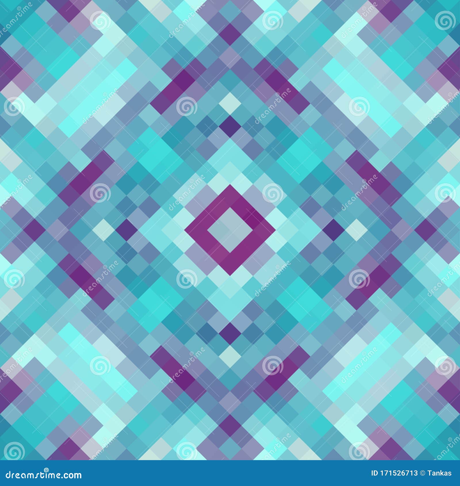 Geometric Abstract Symmetric Pattern in Pixel Art Style. Stock Vector ...