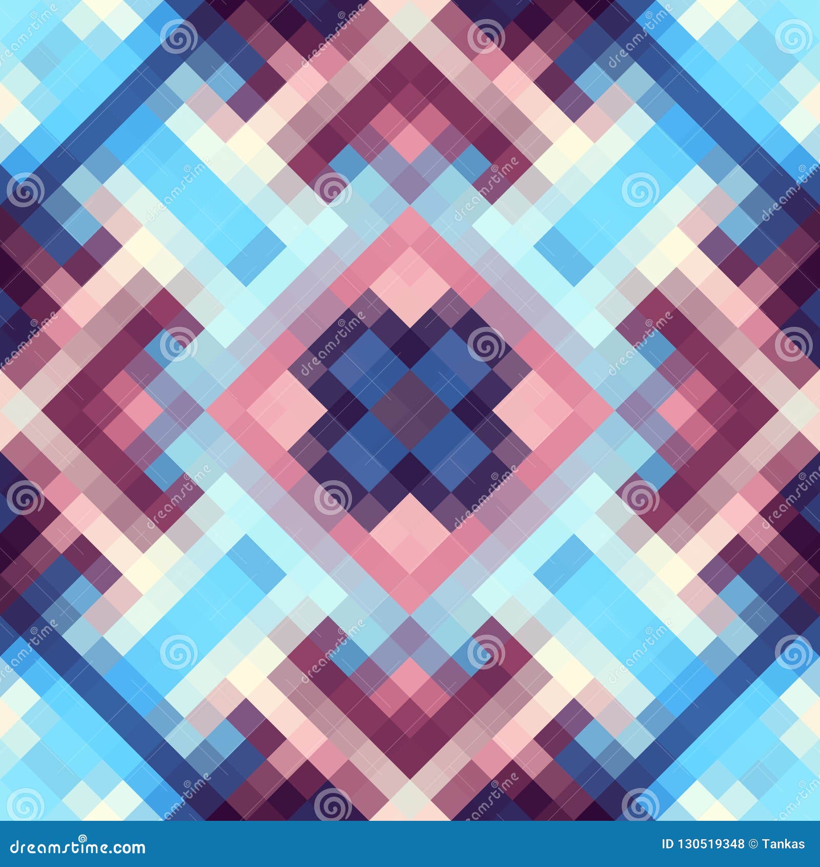 Geometric Abstract Symmetric Pattern in Pixel Art Style. Stock Vector ...