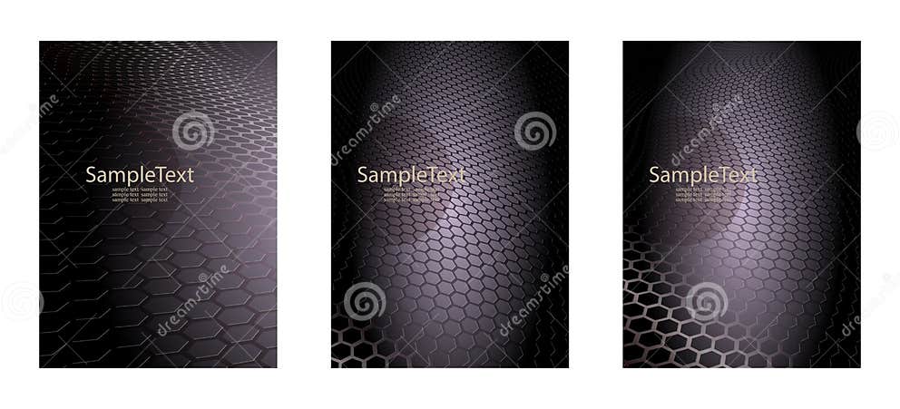 Geometric Abstract Texture Composition with a Metallic Shade Grid, Set ...
