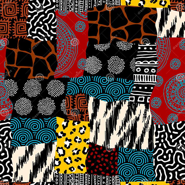 Geometric Abstract Triangles Pattern. Afro Style. Seamless Vector Image ...