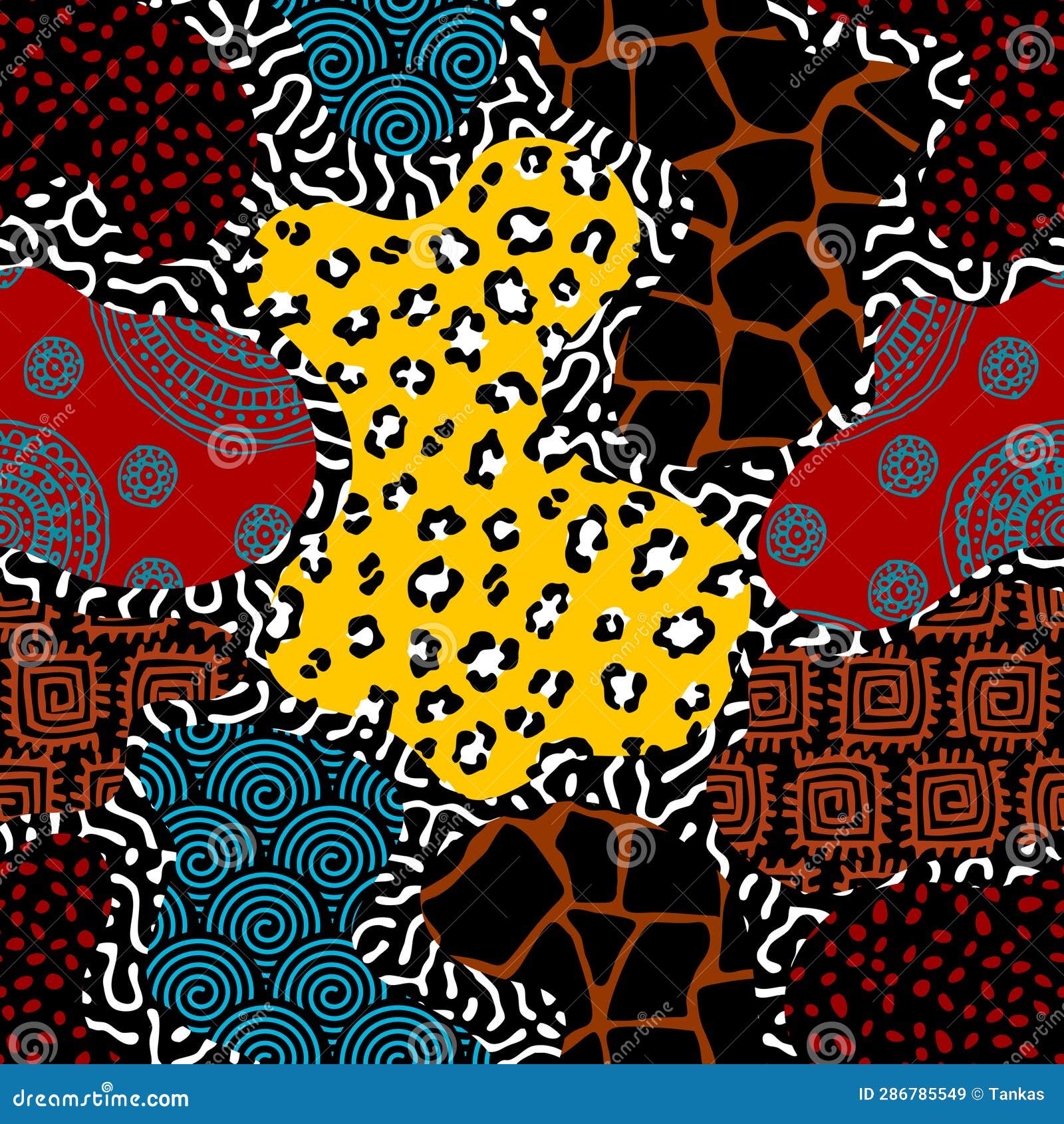 Geometric Abstract Triangles Pattern. Afro Style. Seamless Vector Image ...