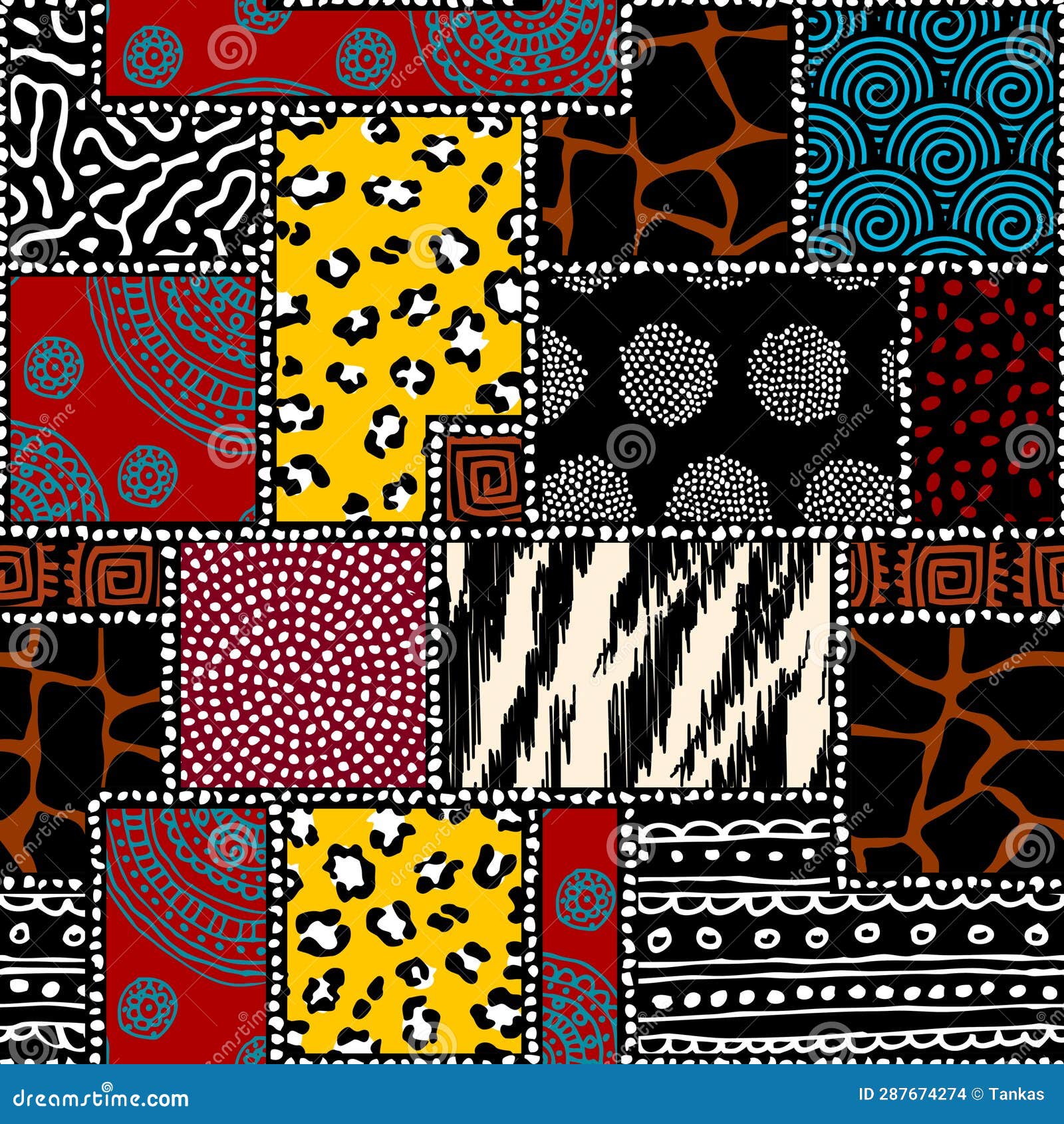 Geometric Abstract Triangles Pattern. Afro Style. Seamless Vector Image ...