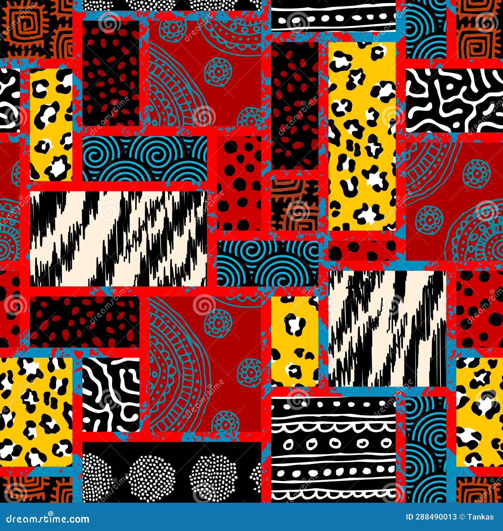 Geometric Abstract Triangles Pattern. Afro Style. Seamless Vector Image ...