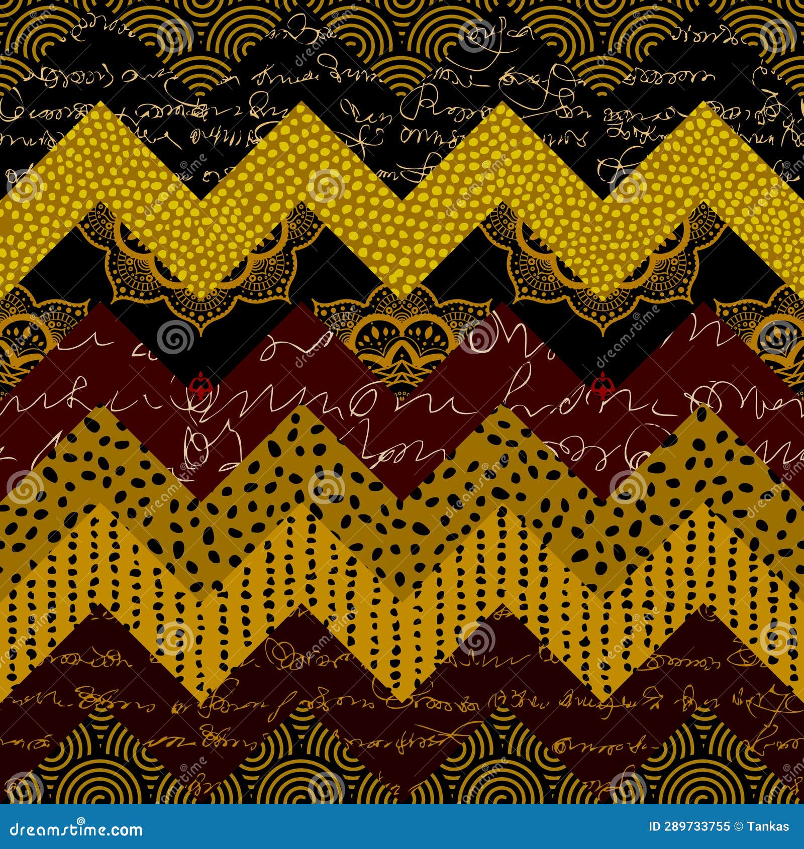 Geometric Abstract Triangles Pattern. Afro Style. Seamless Vector Image ...