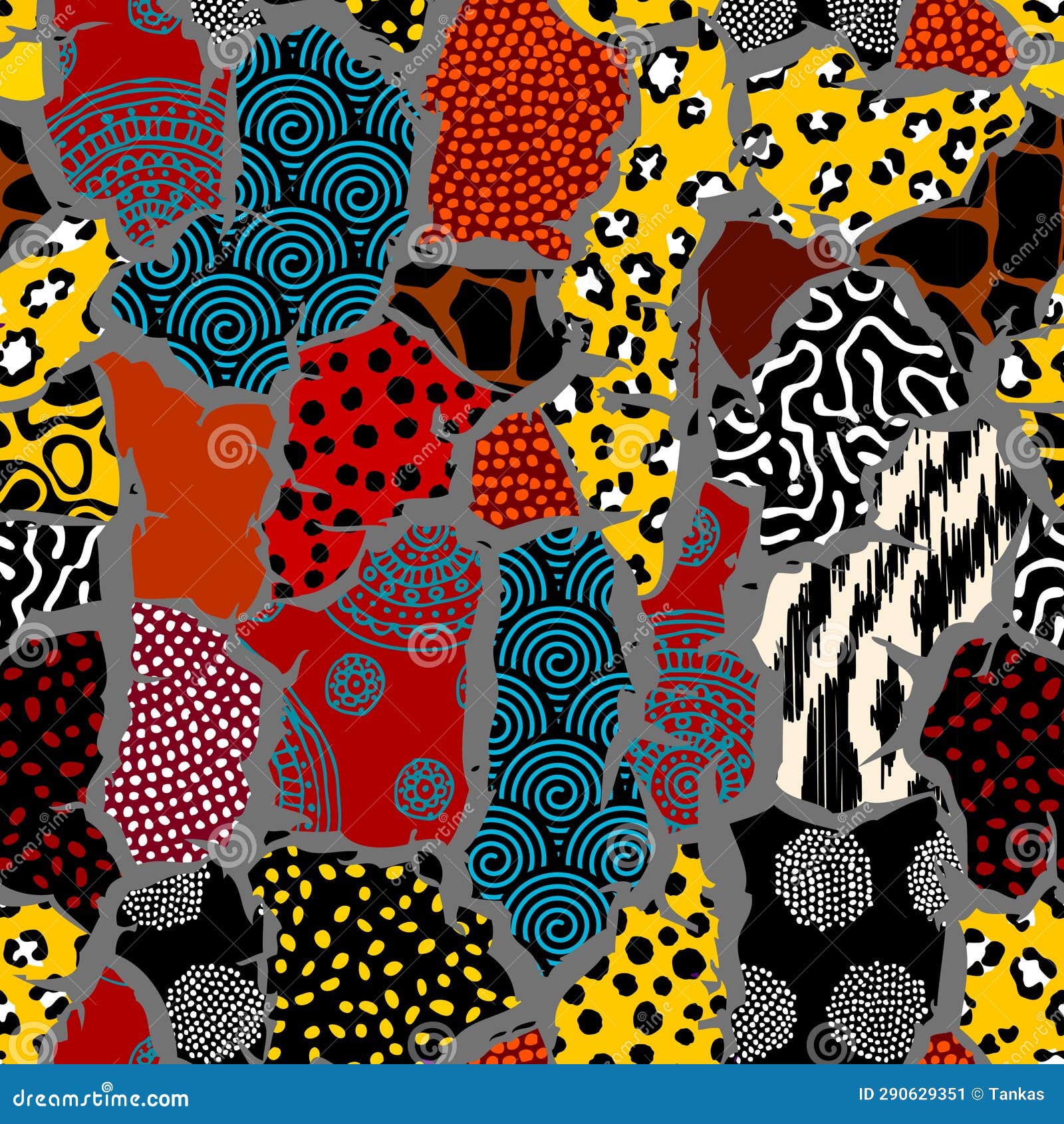 Geometric Abstract Triangles Pattern. Afro Style. Seamless Vector Image ...