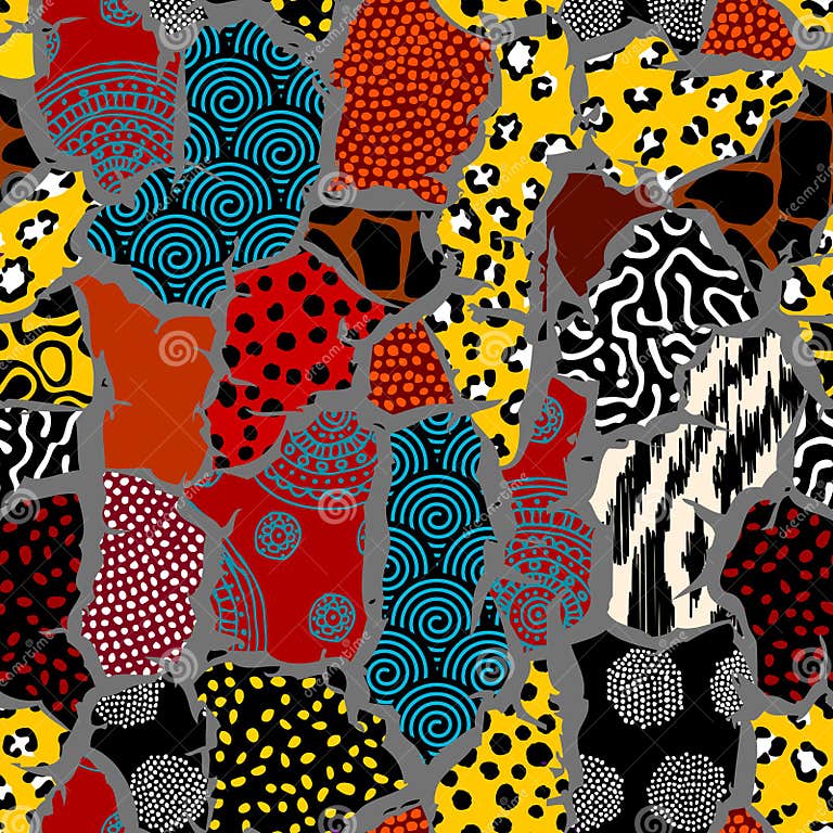 Geometric Abstract Triangles Pattern. Afro Style. Seamless Vector Image ...