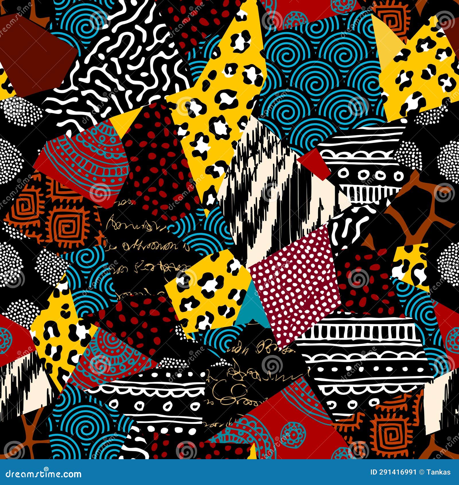 Geometric Abstract Triangles Pattern. Afro Style. Seamless Vector Image ...