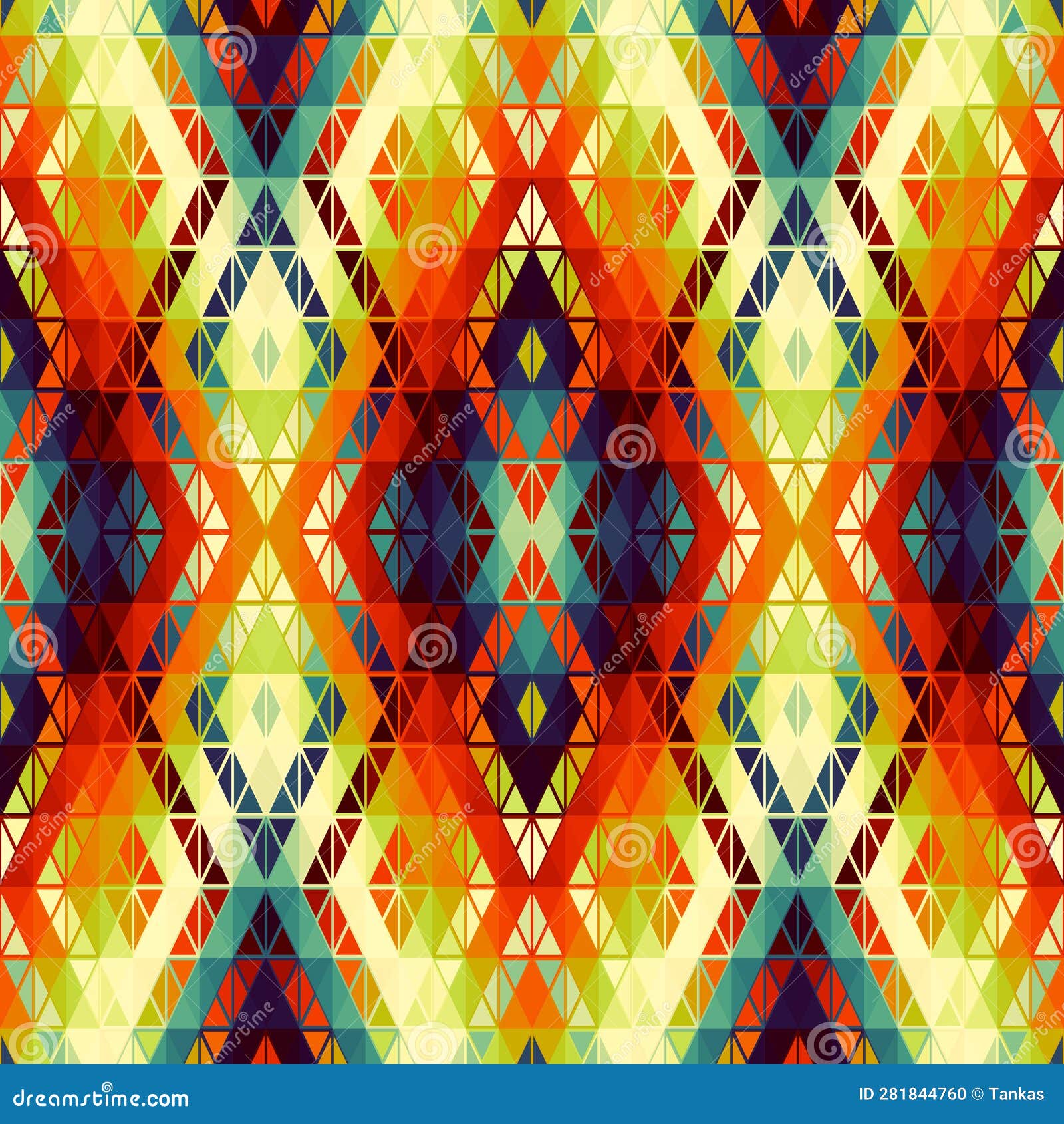 Geometric Abstract Triangles Pattern. Aztec Style. Seamless Vector ...