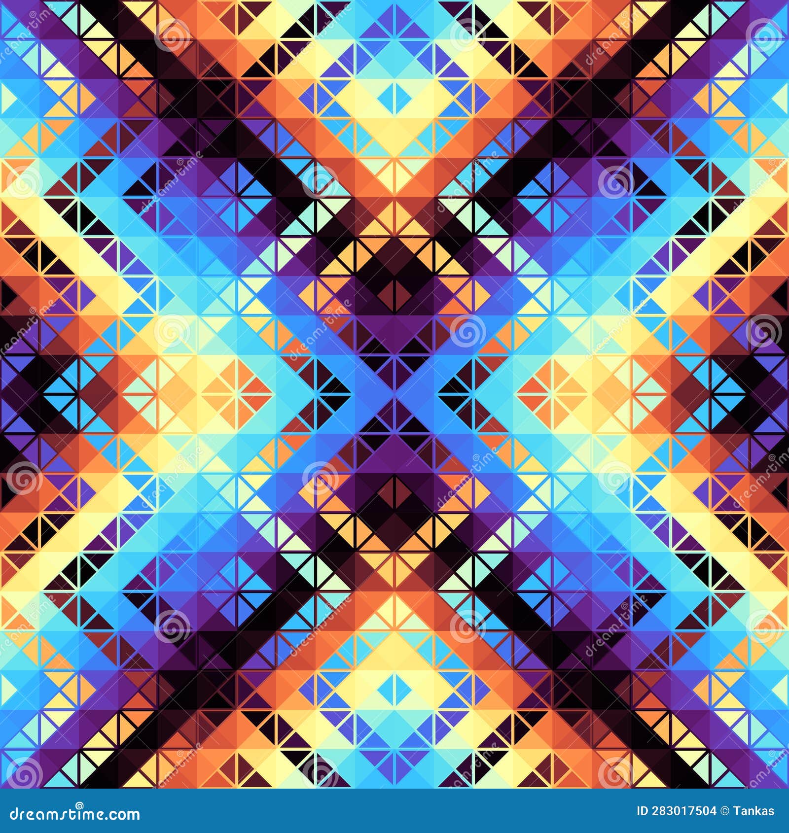 Geometric Abstract Triangles Pattern. Aztec Style. Seamless Vector ...