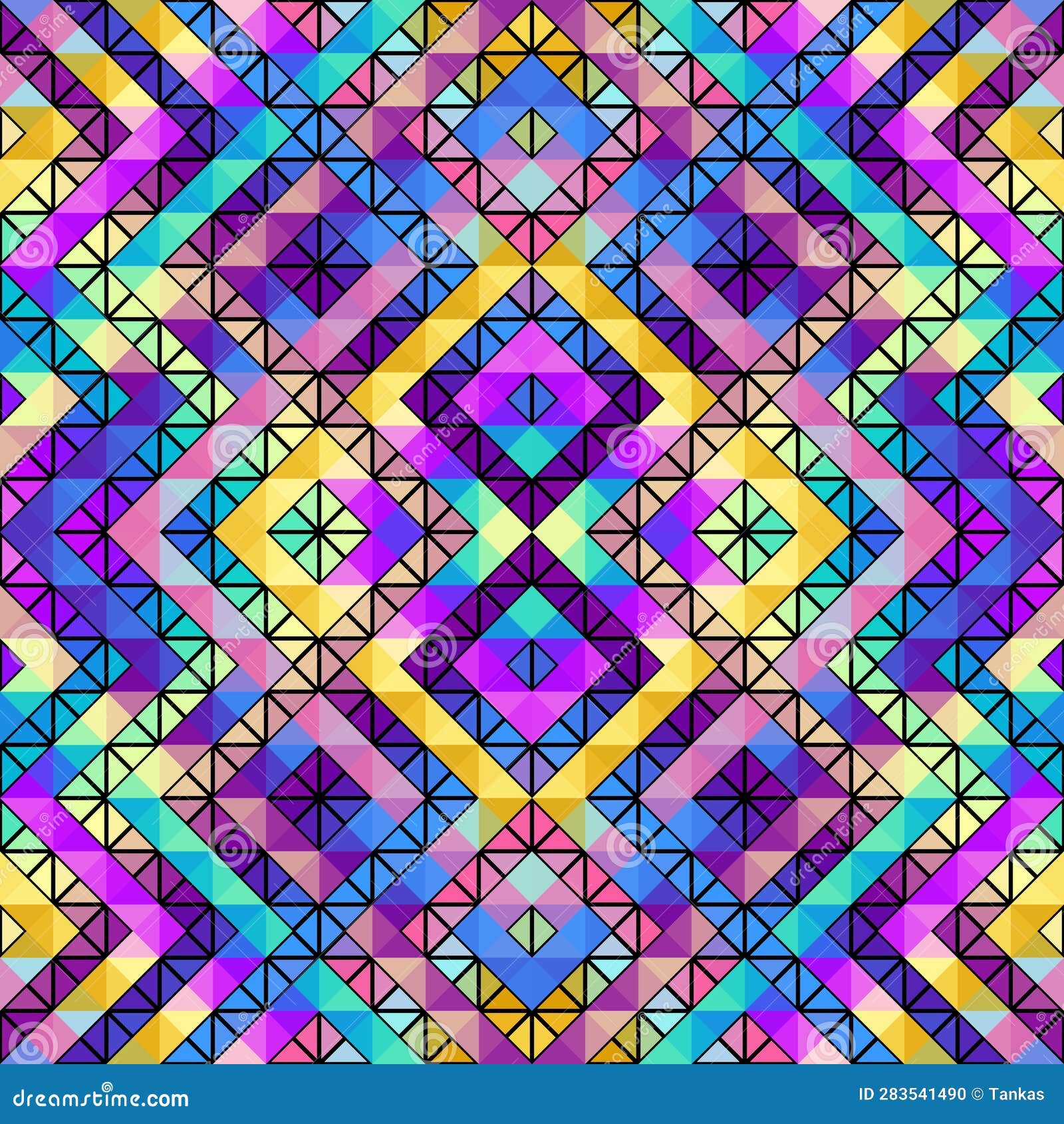 Geometric Abstract Triangles Pattern. Aztec Style. Seamless Vector ...
