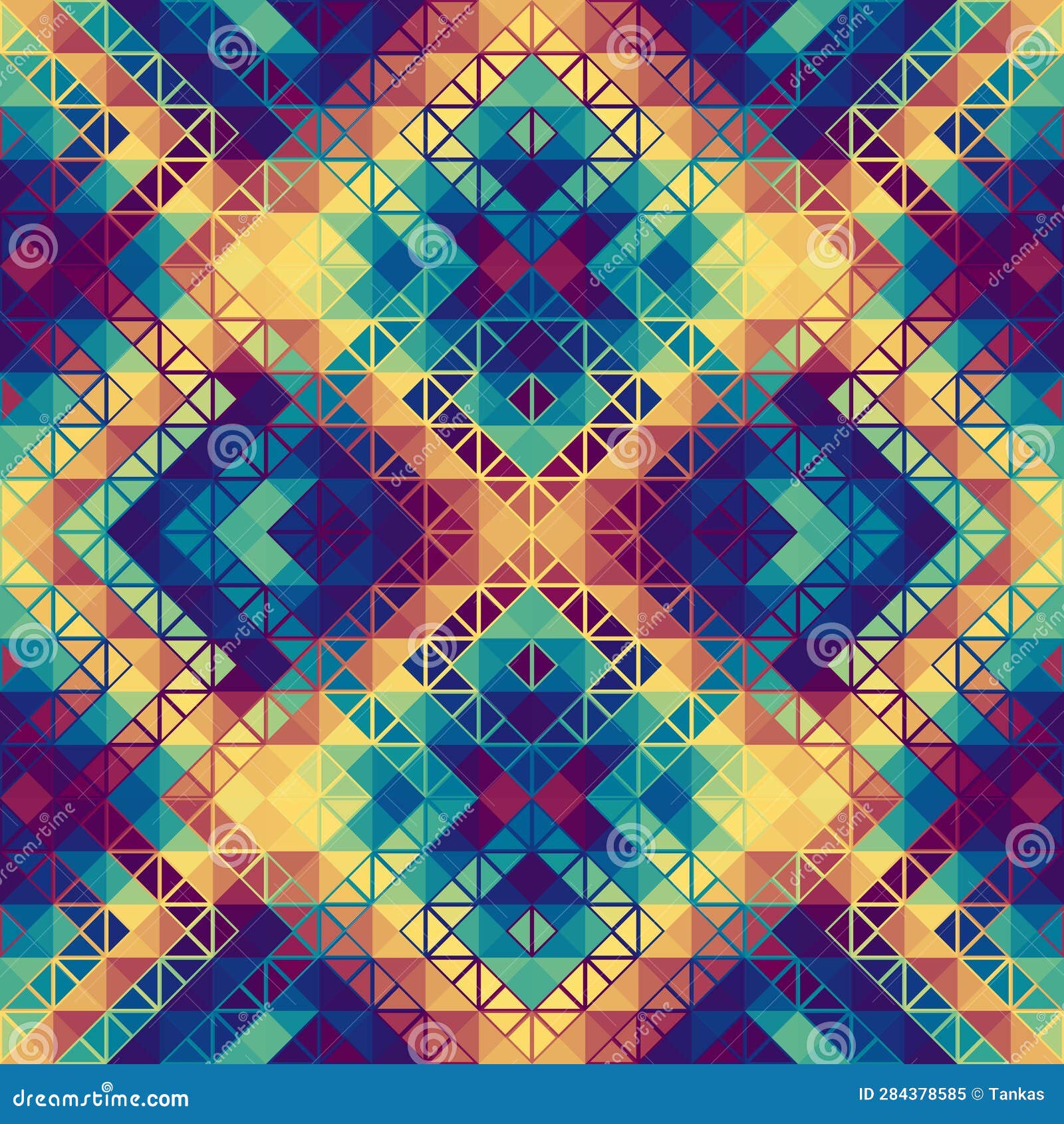 Geometric Abstract Triangles Pattern. Aztec Style. Seamless Vector ...