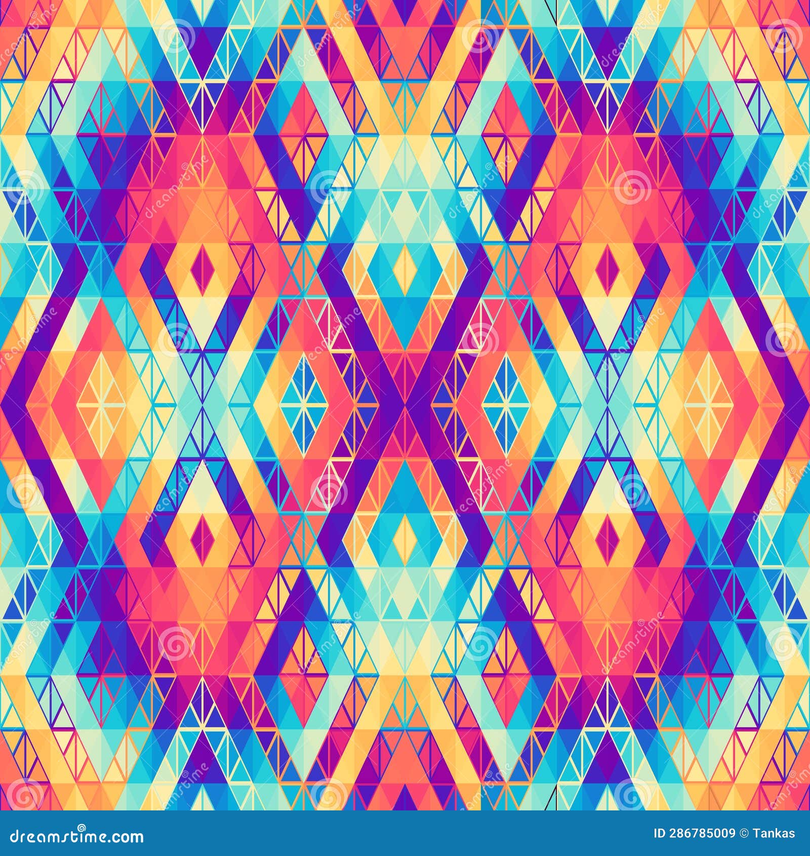 Geometric Abstract Triangles Pattern. Aztec Style. Seamless Vector ...