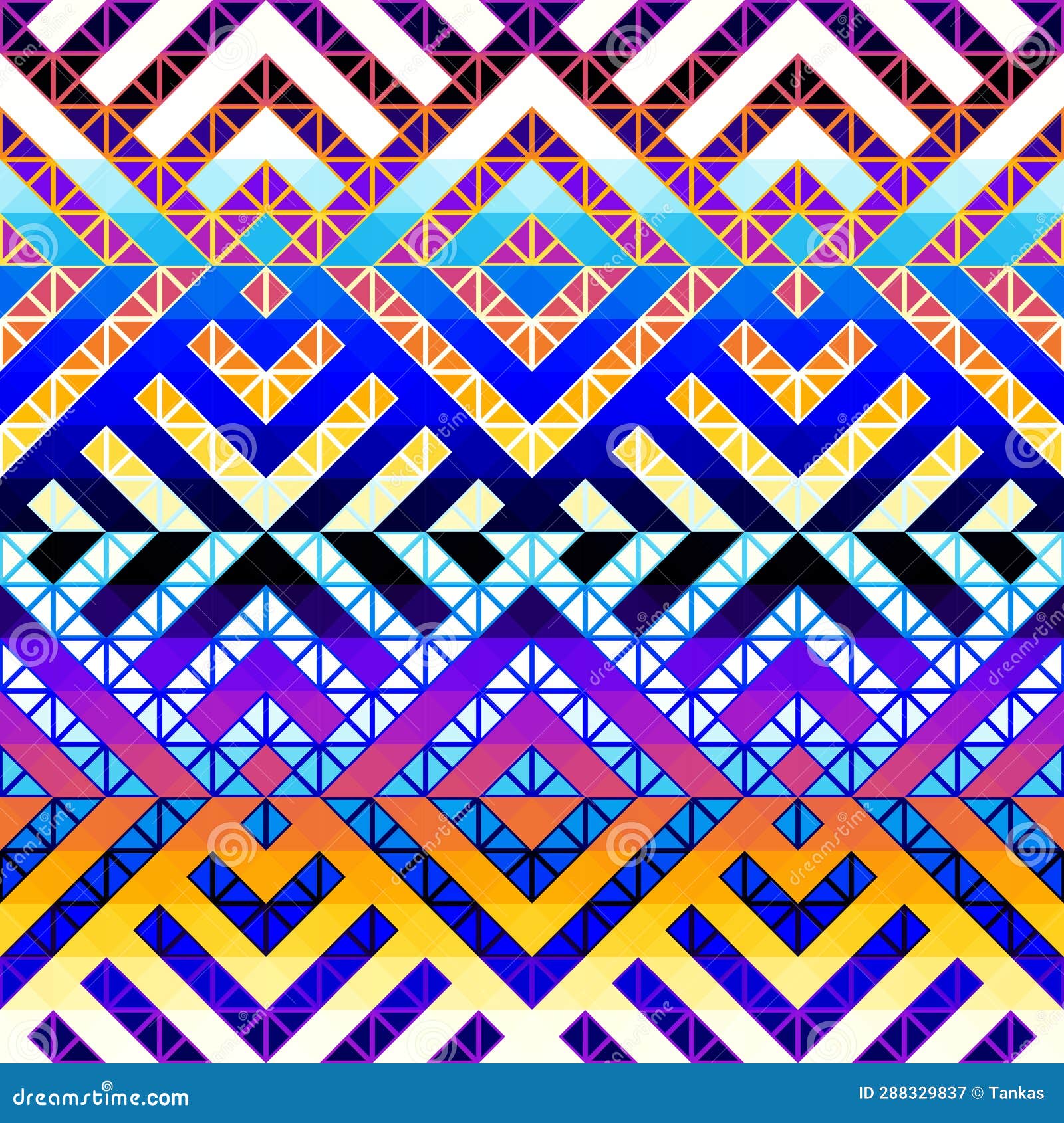 Geometric Abstract Triangles Pattern. Aztec Style. Seamless Vector ...
