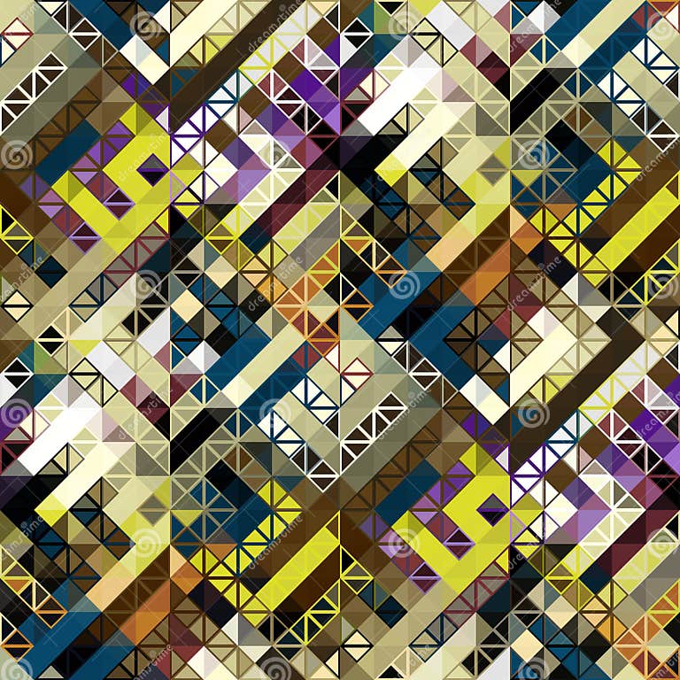 Geometric Abstract Triangles Pattern. Seamless Vector Image.. Aztec Style Stock Illustration ...