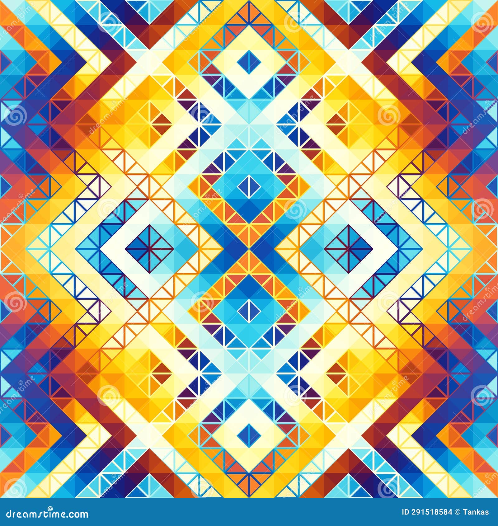 Geometric Abstract Triangles Pattern. Seamless Vector Image.. Aztec Style Stock Illustration ...