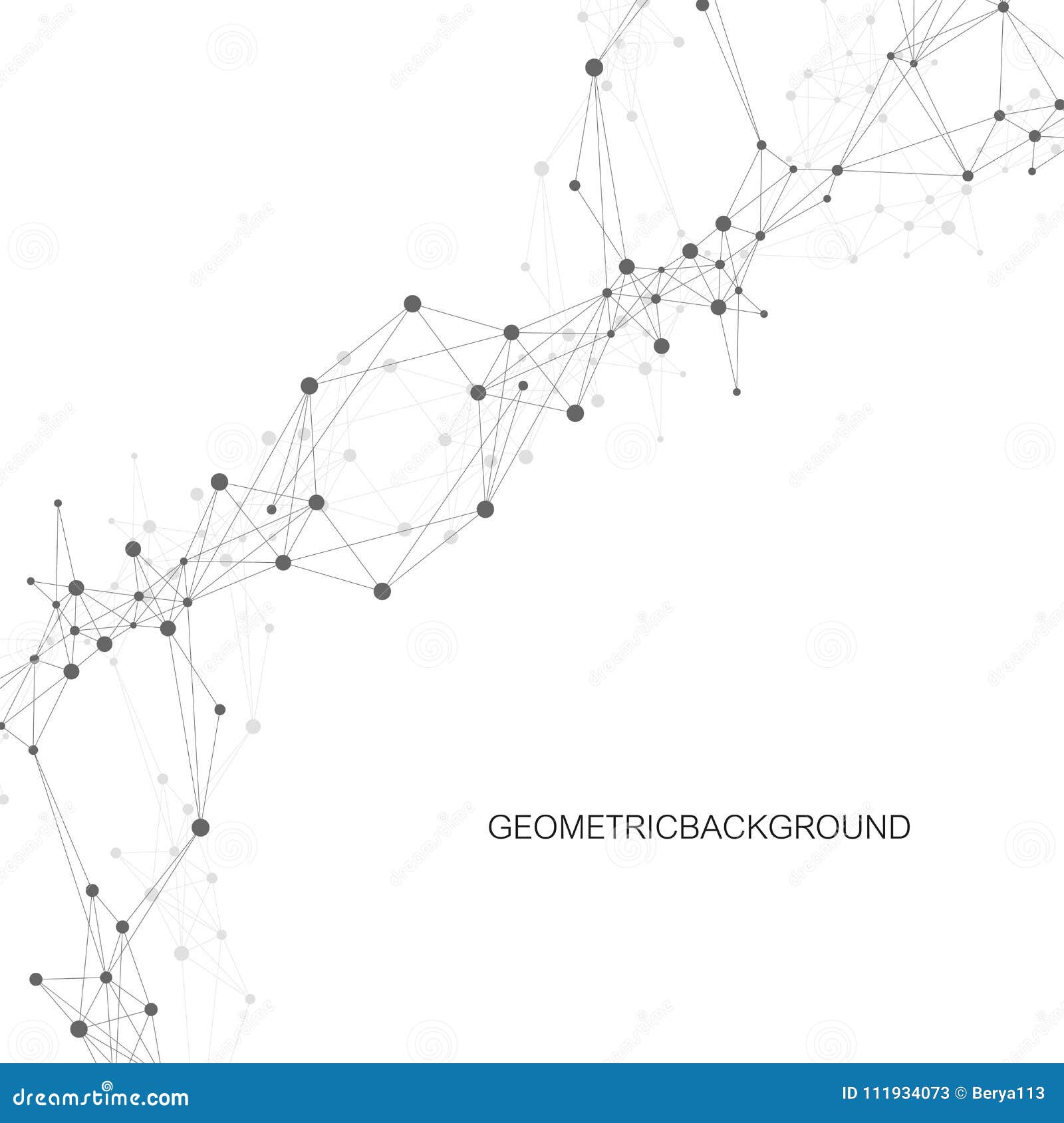 Geometric Abstract Vector with Connected Line and Dots. Global Network Connection Background ...