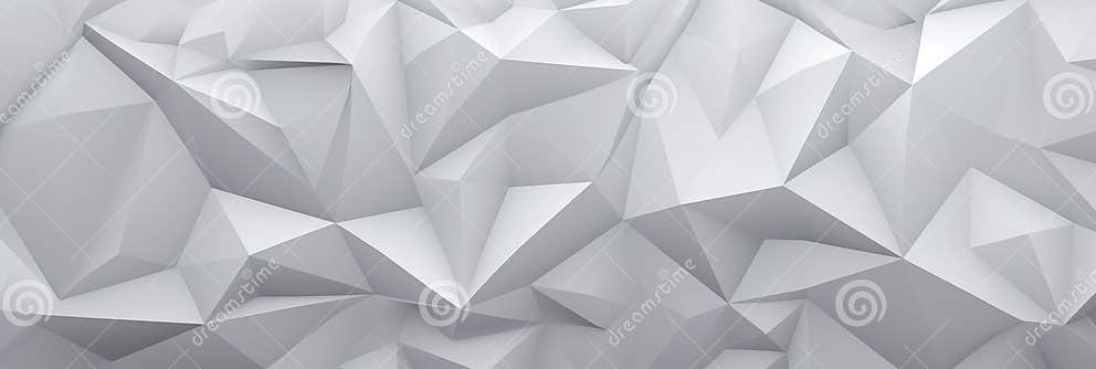 Geometric Abstract White Polygons Background in 3D Illustration Style ...