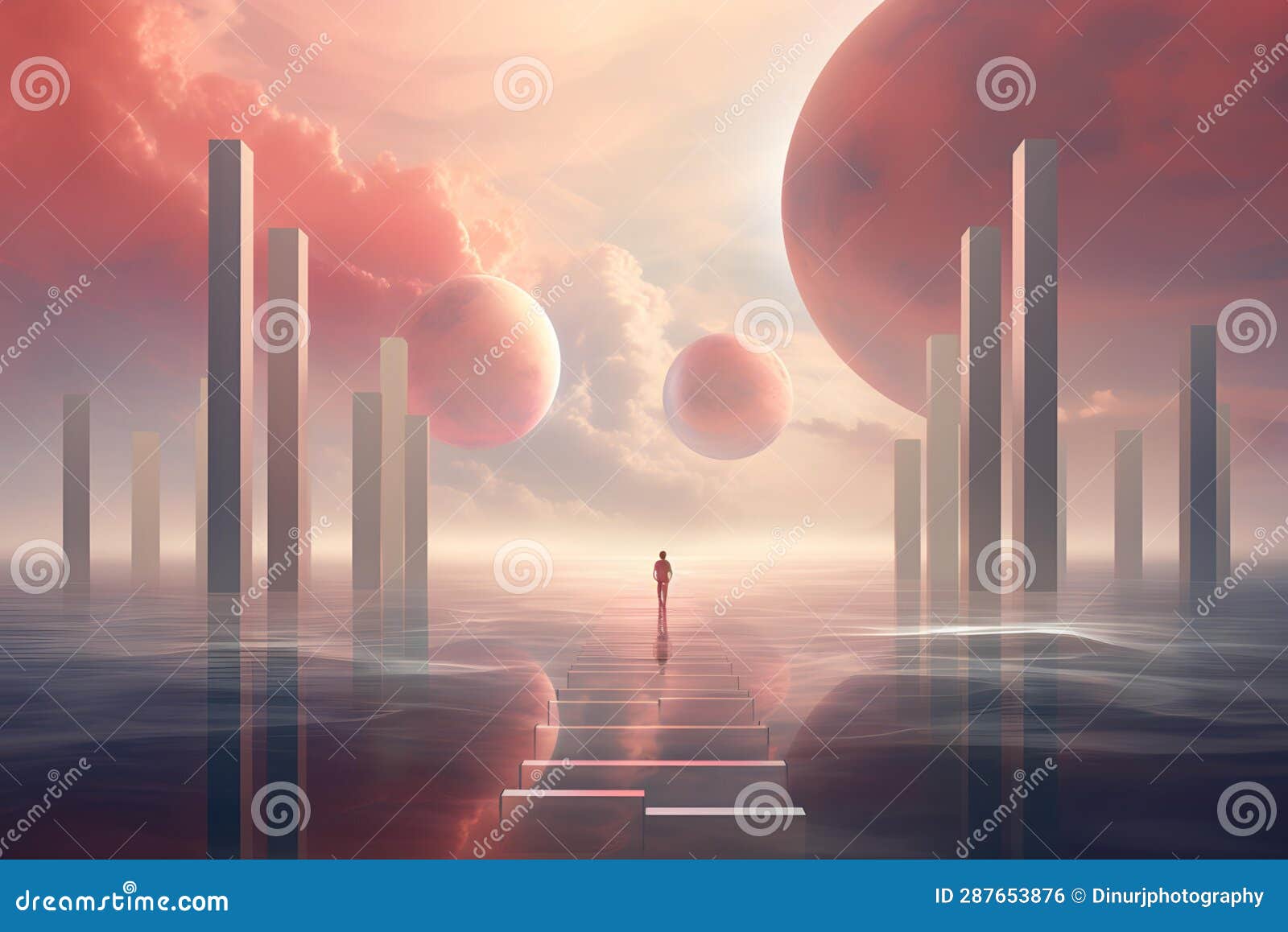 Geometric Abstraction. Ethereal Dreamscape Stock Illustration ...