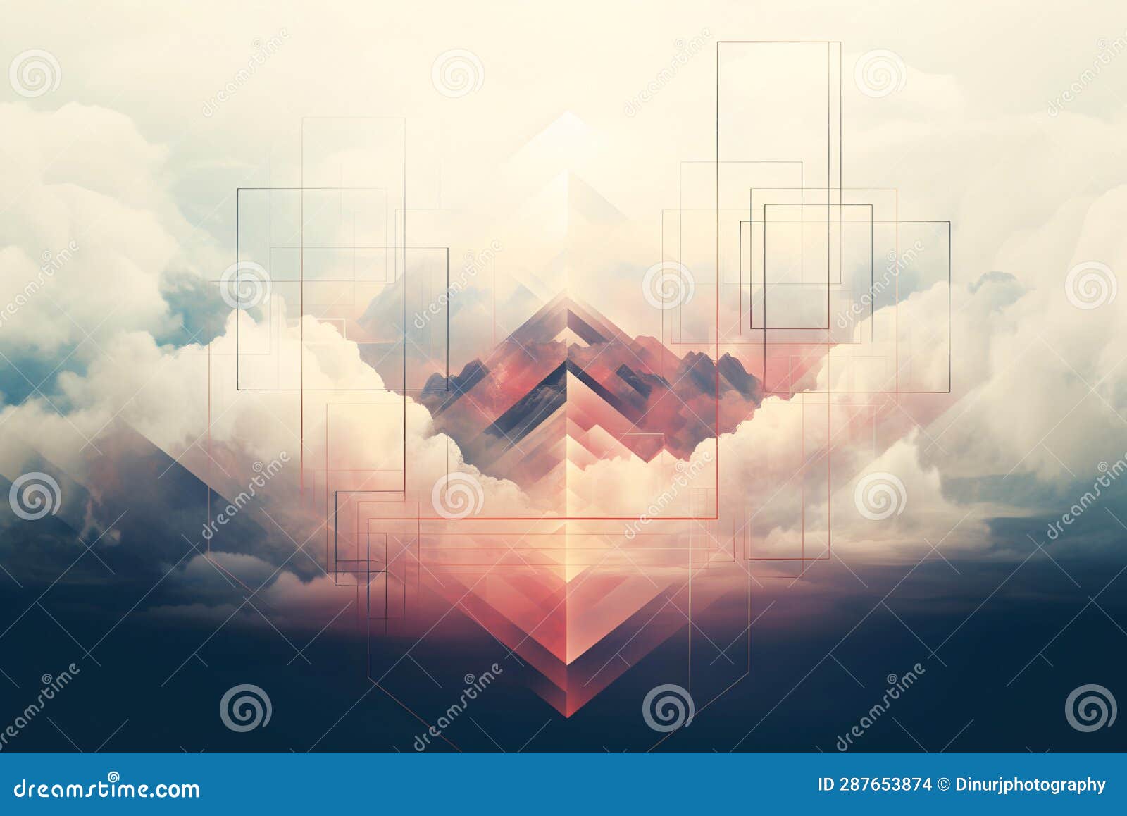 Geometric Abstraction. Ethereal Dreamscape Stock Illustration ...
