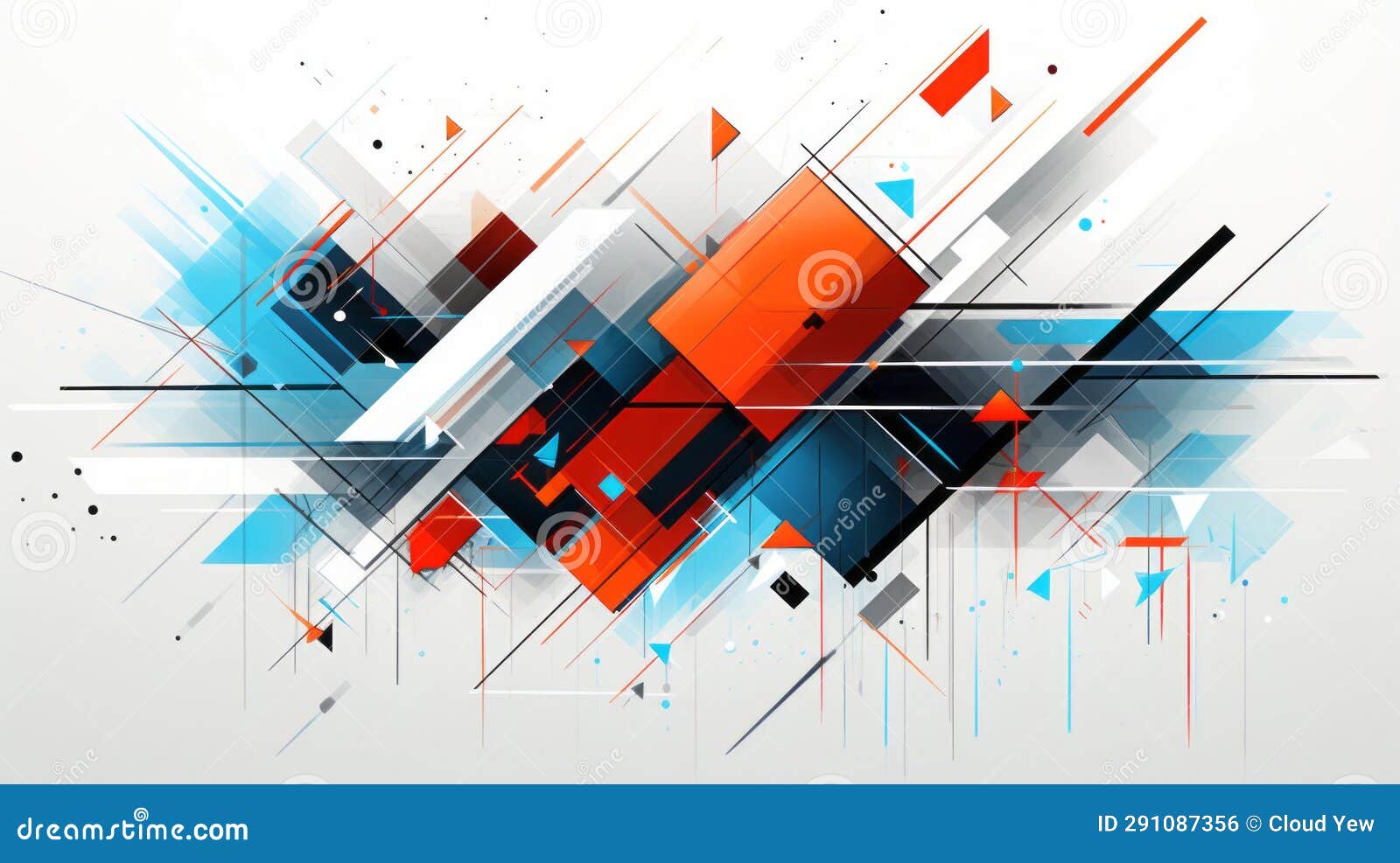 Geometric Abstraction with Futuristic, Dynamic Touch Stock Illustration ...