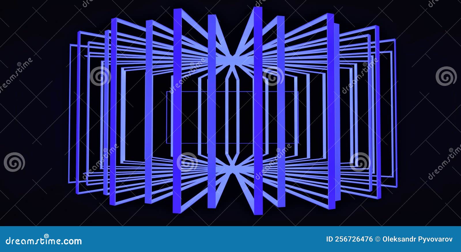 Geometric Abstraction. a Spatial Figure Formed by Turning a Blue ...