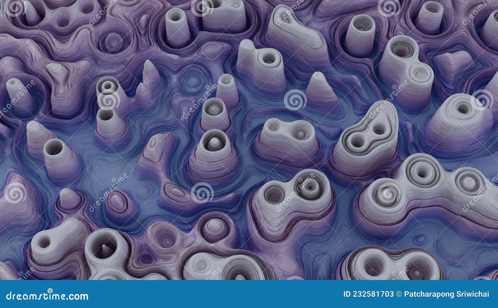 Geometric Abstraction Terrain Landscape 3D Render Illustration Stock ...