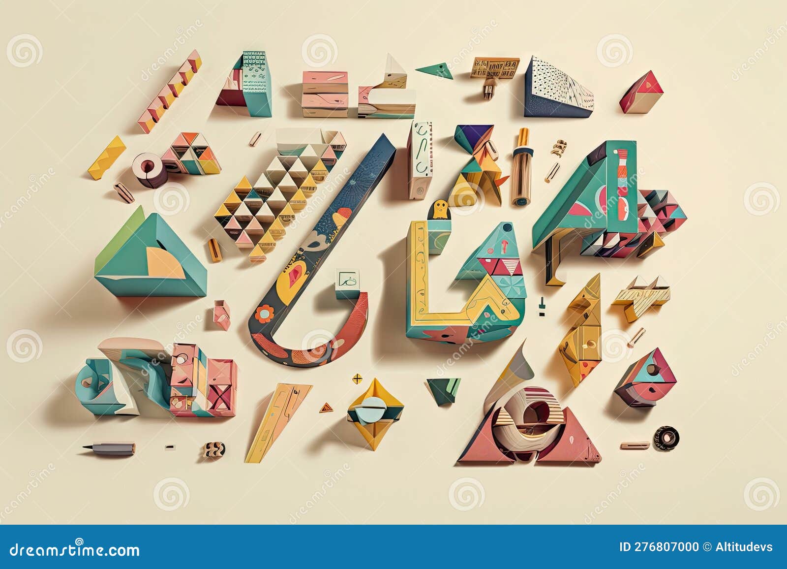 A Geometric Alphabet Featuring Geometric Letterforms with a Playful and ...