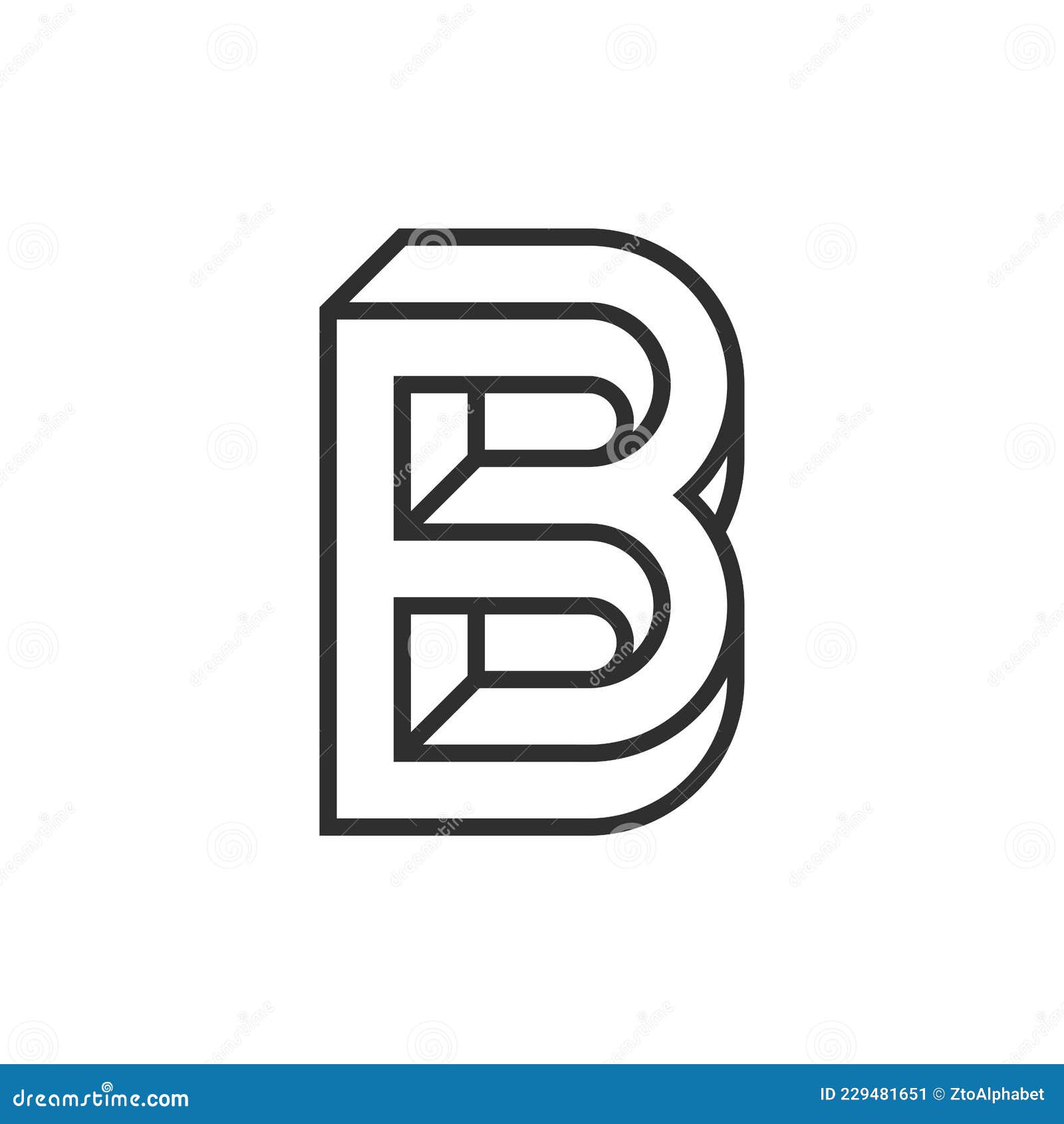 Optical Illusion Letters B Geometry Logo Stock Vector - Illustration of ...