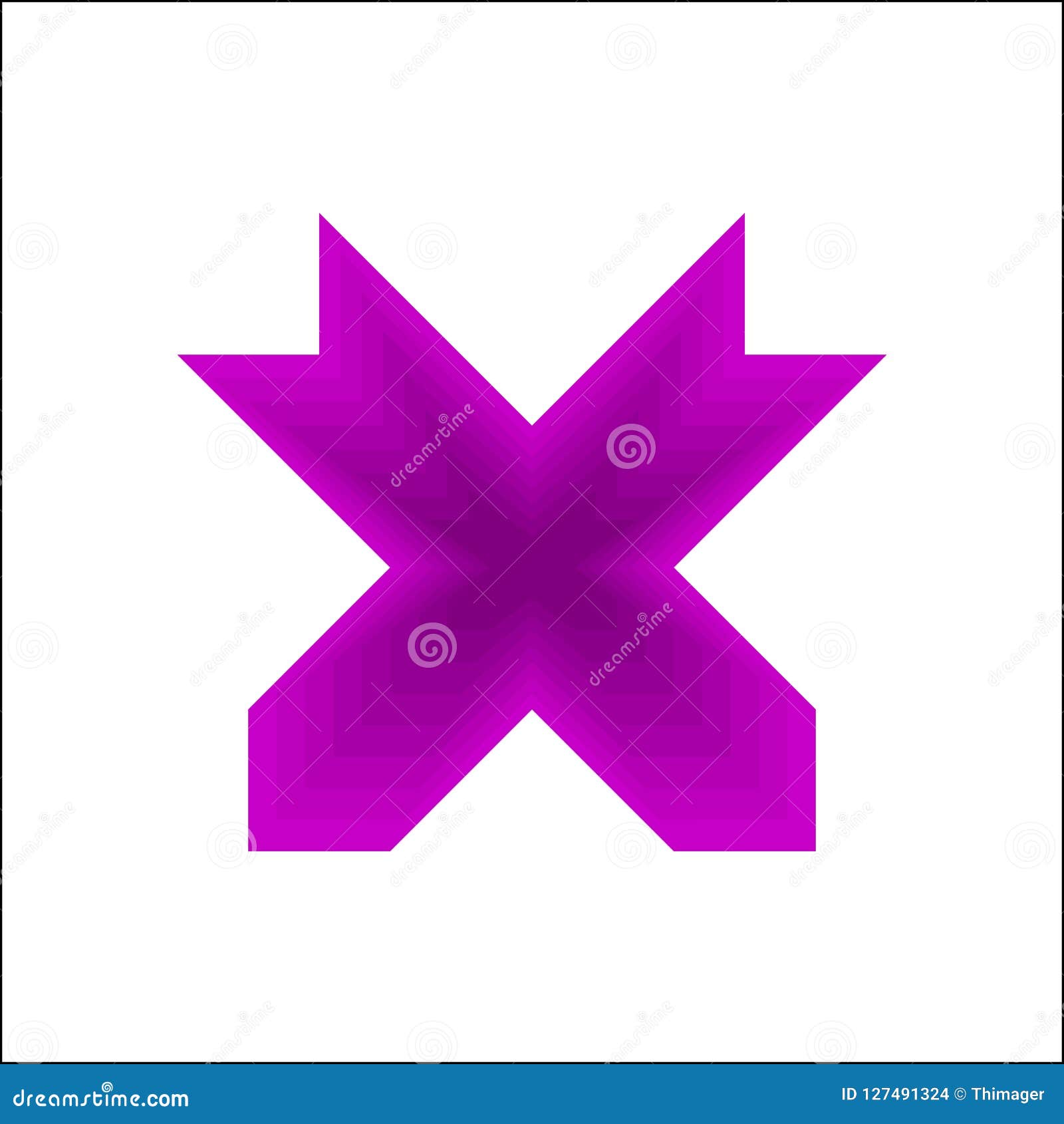 Purple X Symbol on White Background. Stock Illustration - Illustration ...