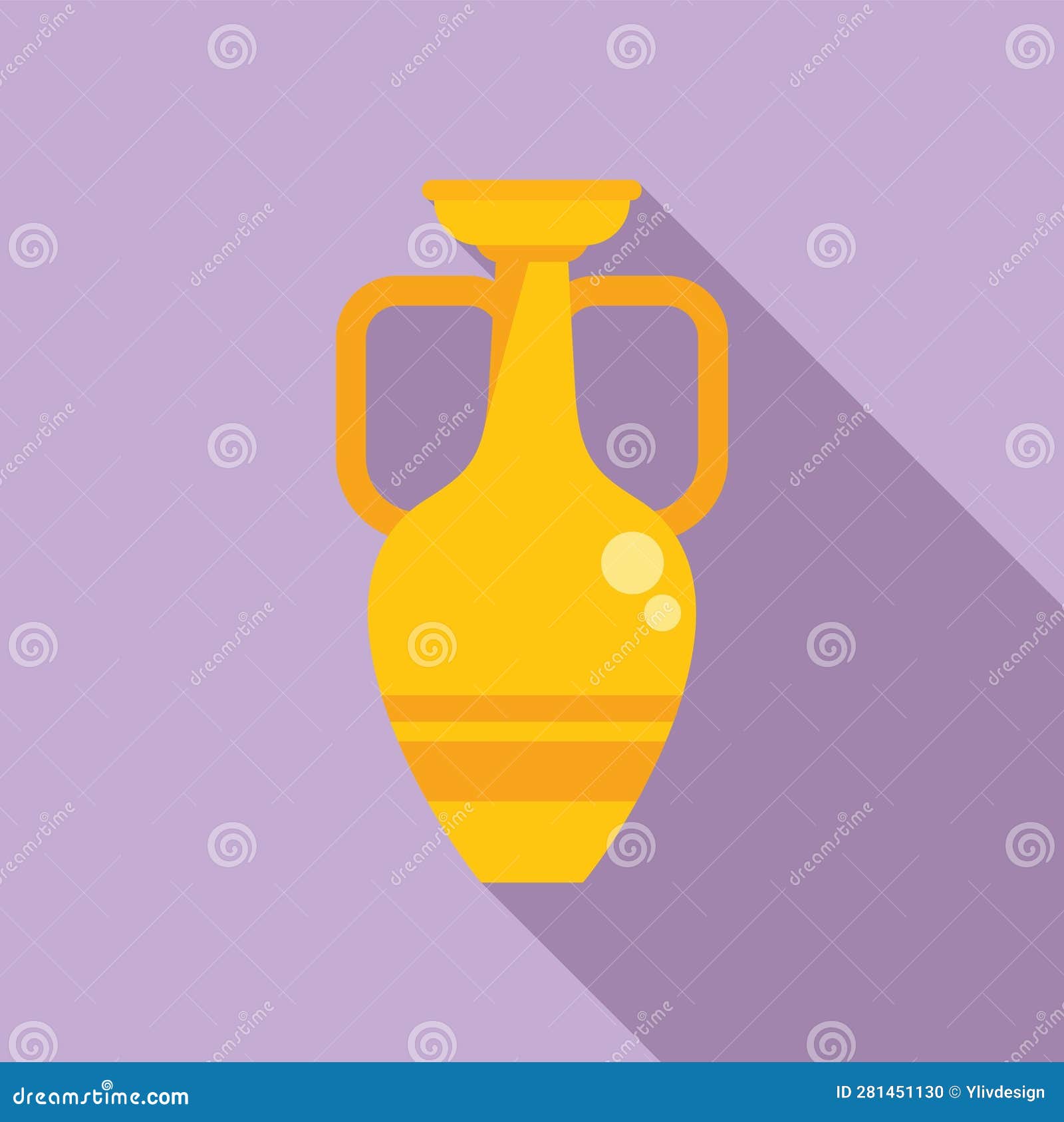 Geometric Amphora Icon Flat Vector. Ancient Vessel Stock Illustration ...